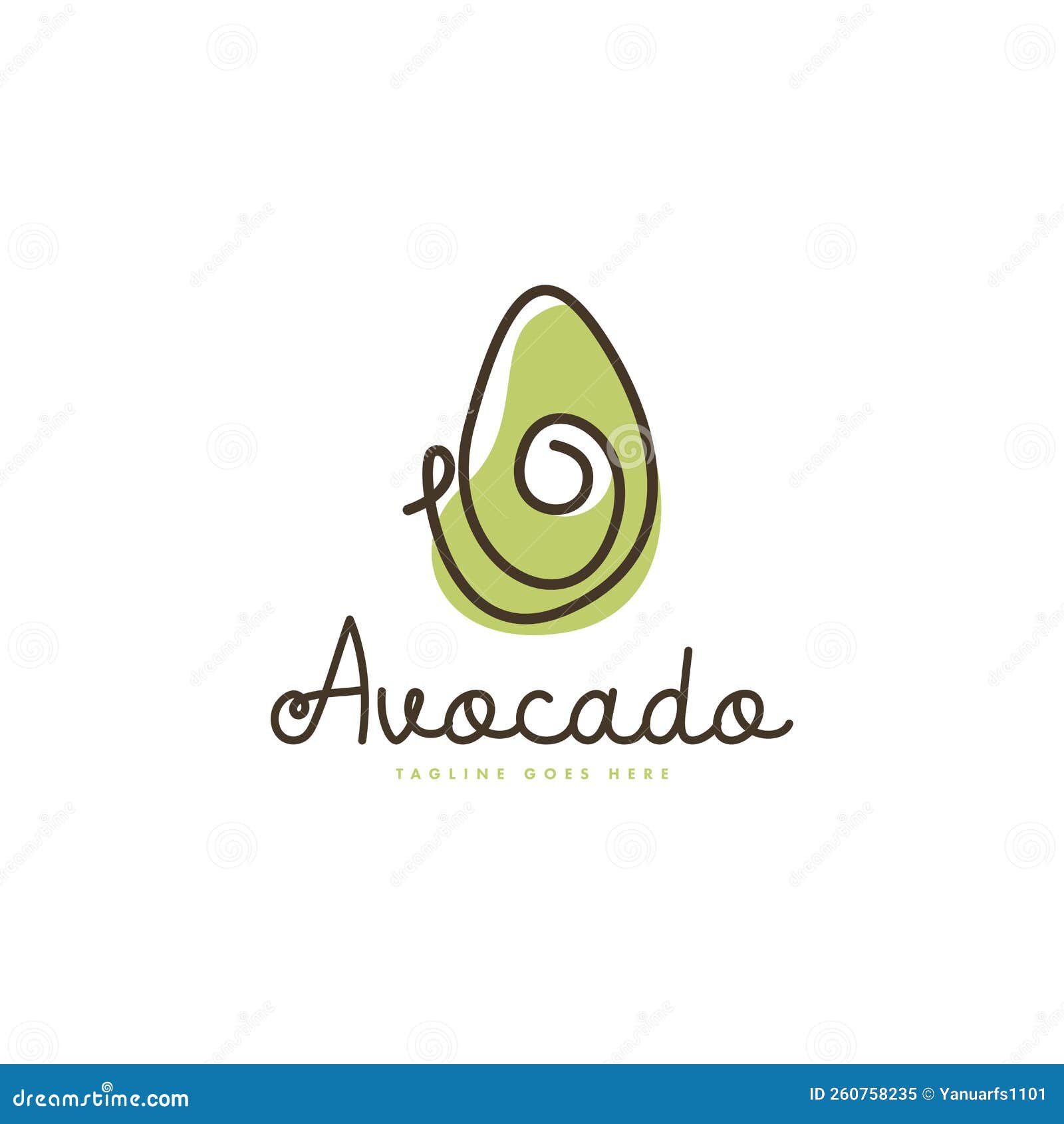 Avocado Logo Design Concept Vector Stock Illustration - Illustration of ...