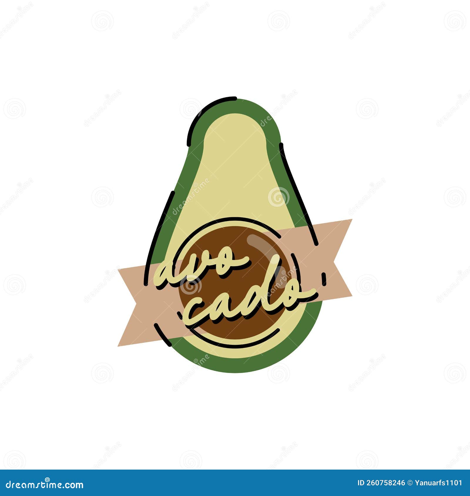 Avocado Logo Design Concept Vector Stock Illustration - Illustration of ...