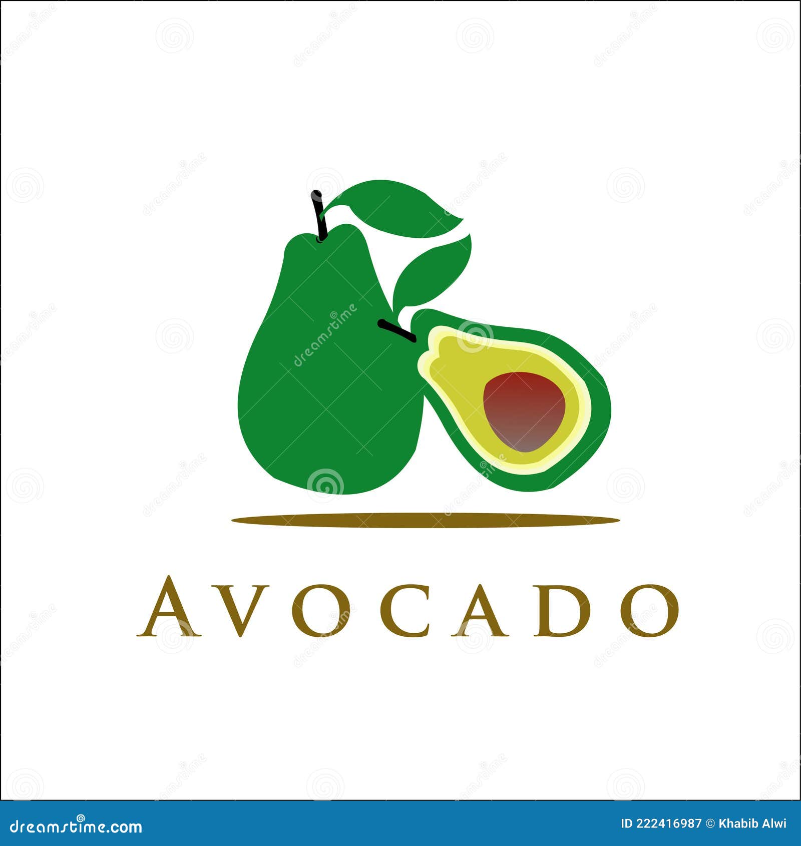 Avocado Logo With A Simple Shape In The Shape Of The Letter B And Fresh ...