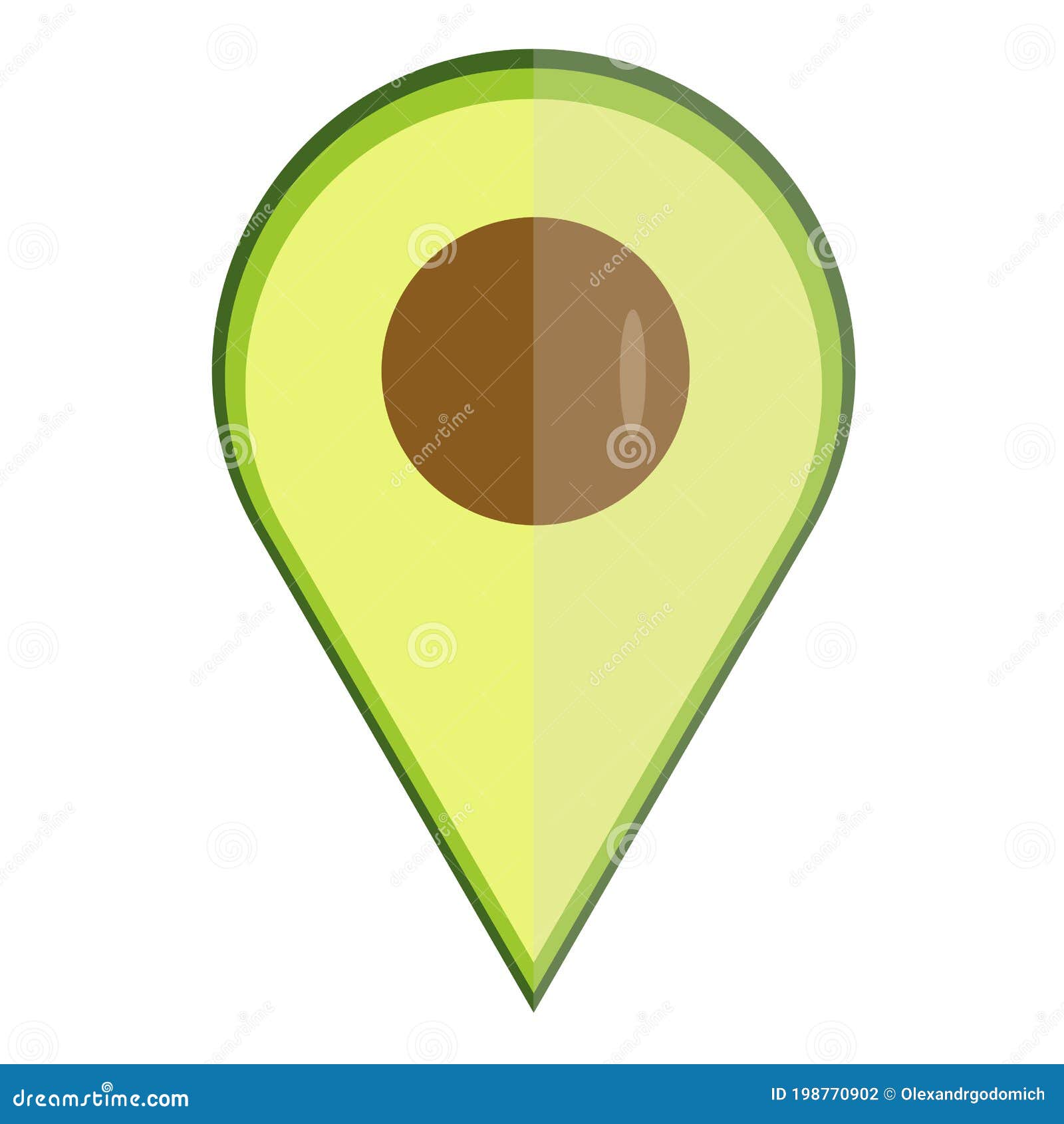 Avocado Map Pointer Navigation Icon. Avocado Logo Vector Template Stock ...