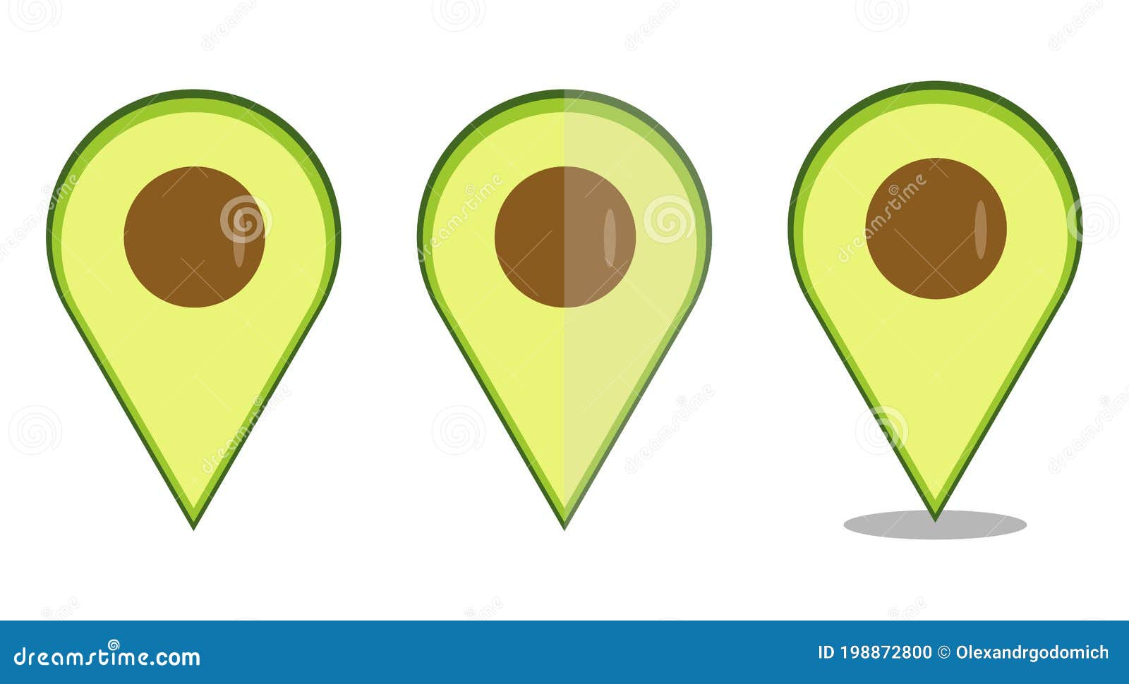 Avocado Map Pointer Navigation Icon. Avocado Logo Vector Template ...