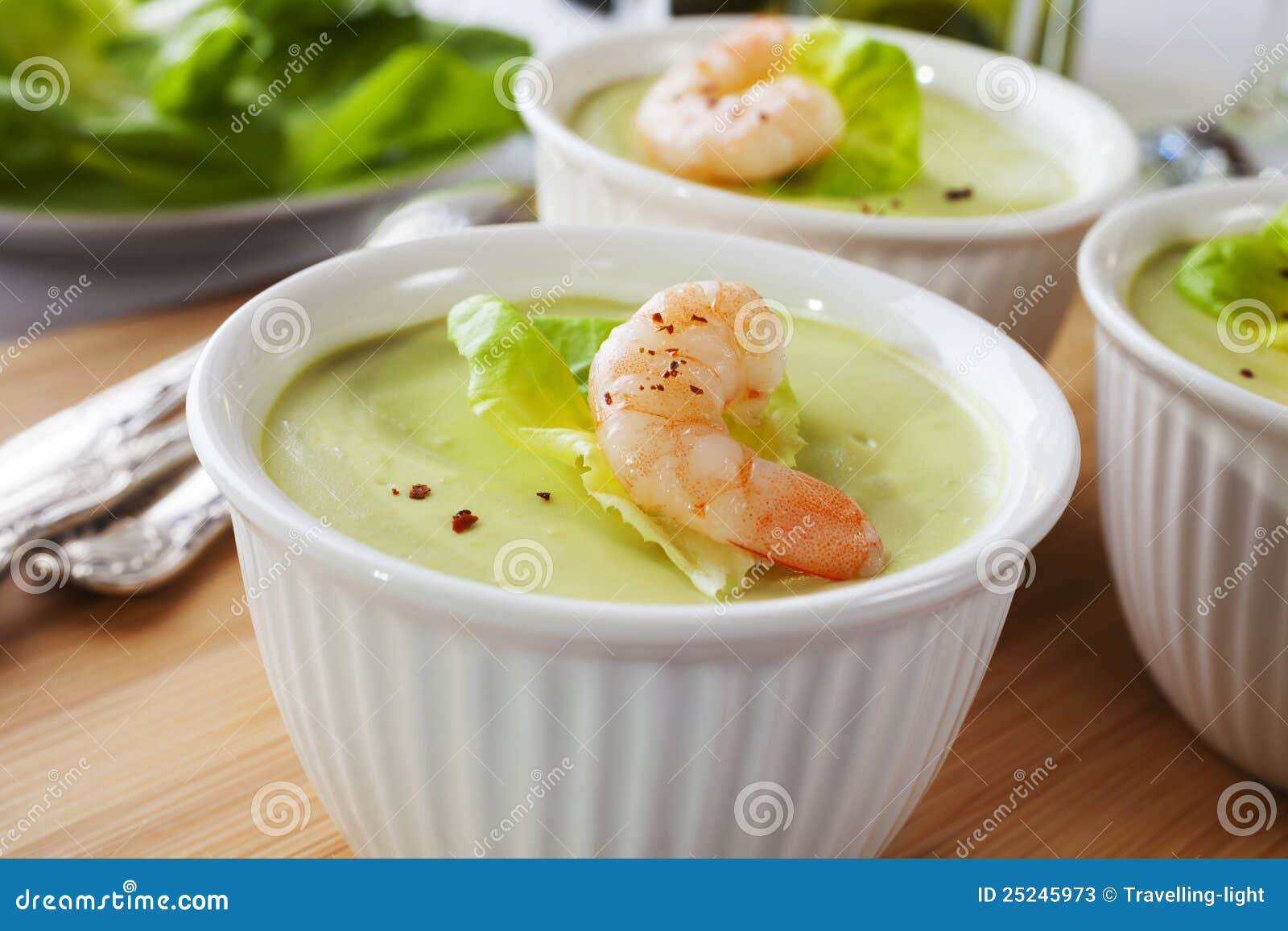 Avocado Mousse with Prawn stock image. Image of prawn - 25245973