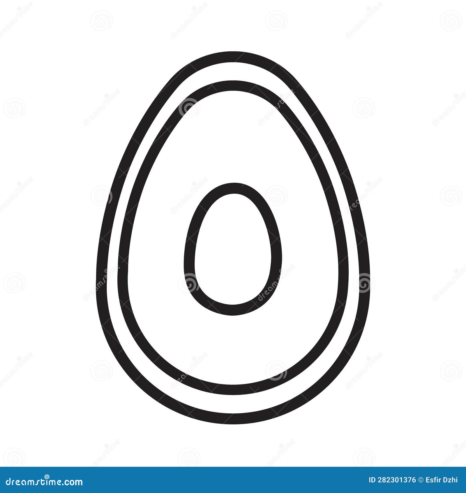 Avocado Outline Drawing, Sketch Vector Illustration, In Green And Brown ...