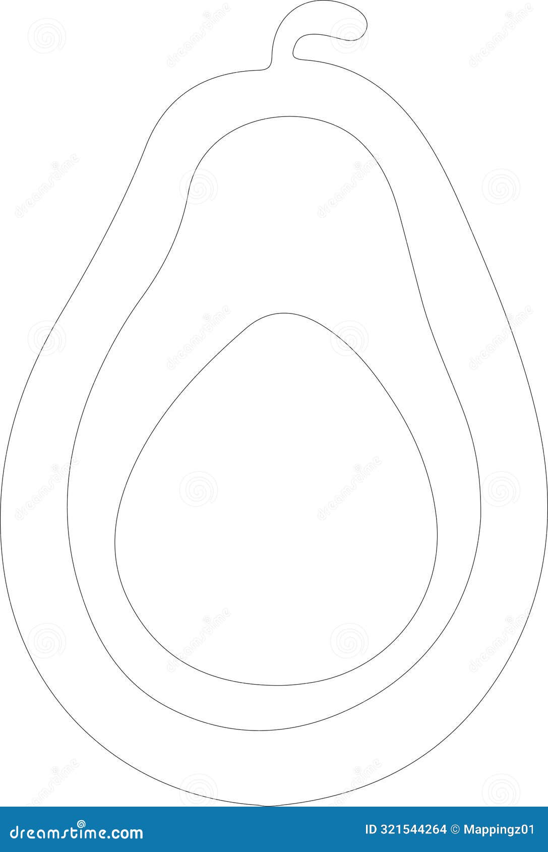 Avocado Outline Silhouette Generative Ai Stock Vector - Illustration of ...
