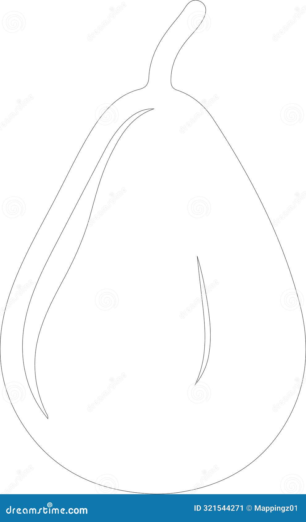 Avocado Outline Silhouette Generative Ai Stock Vector - Illustration of ...