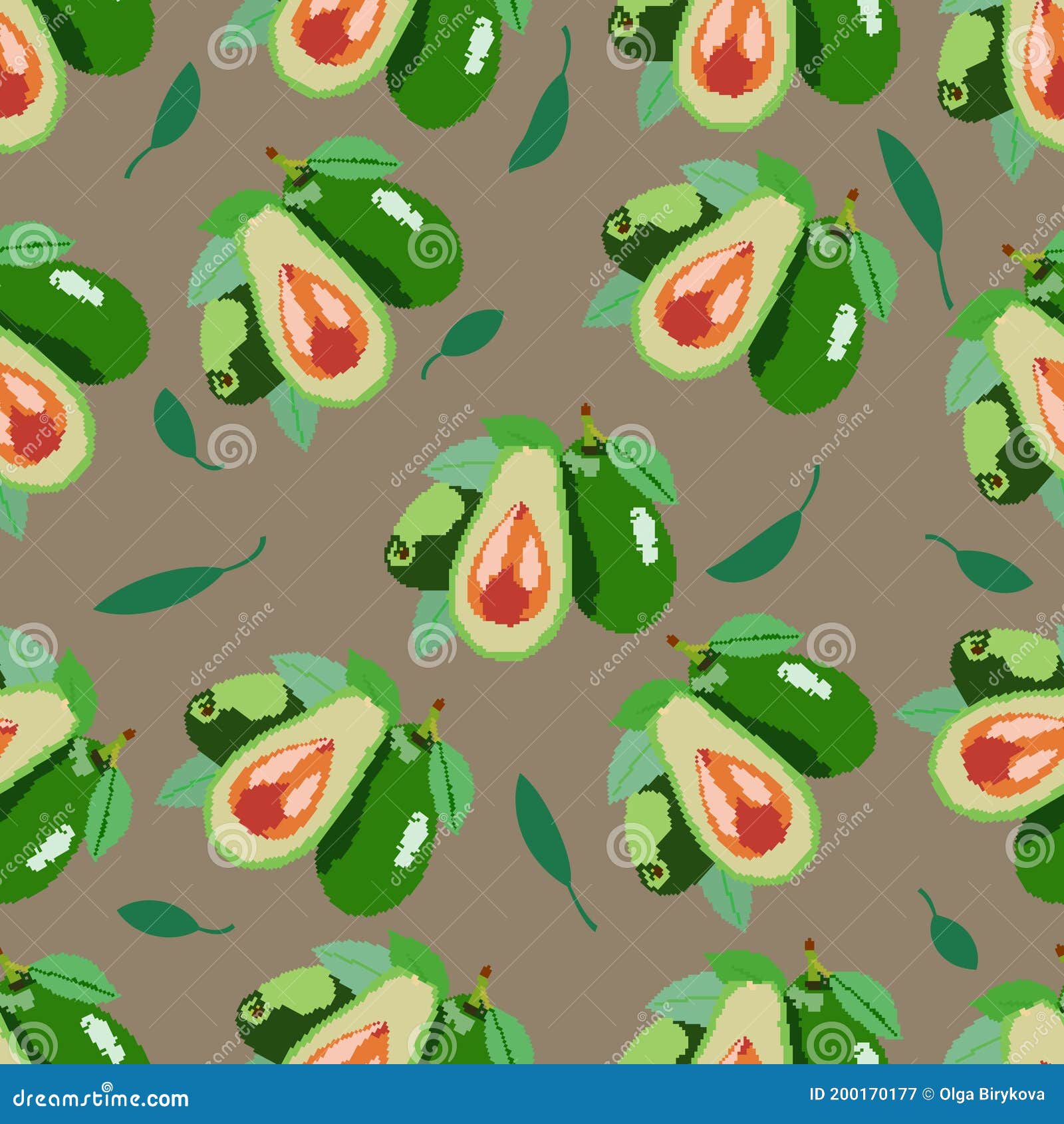 Avocado pattern stock illustration. Illustration of color - 200170177