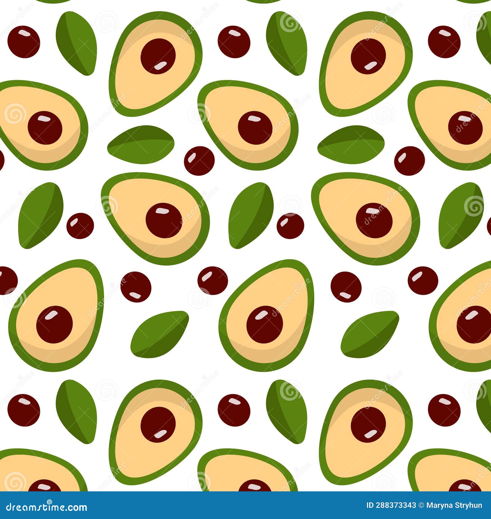 Avocado Pattern on a Transparent Background in the Style of Flat Vector ...