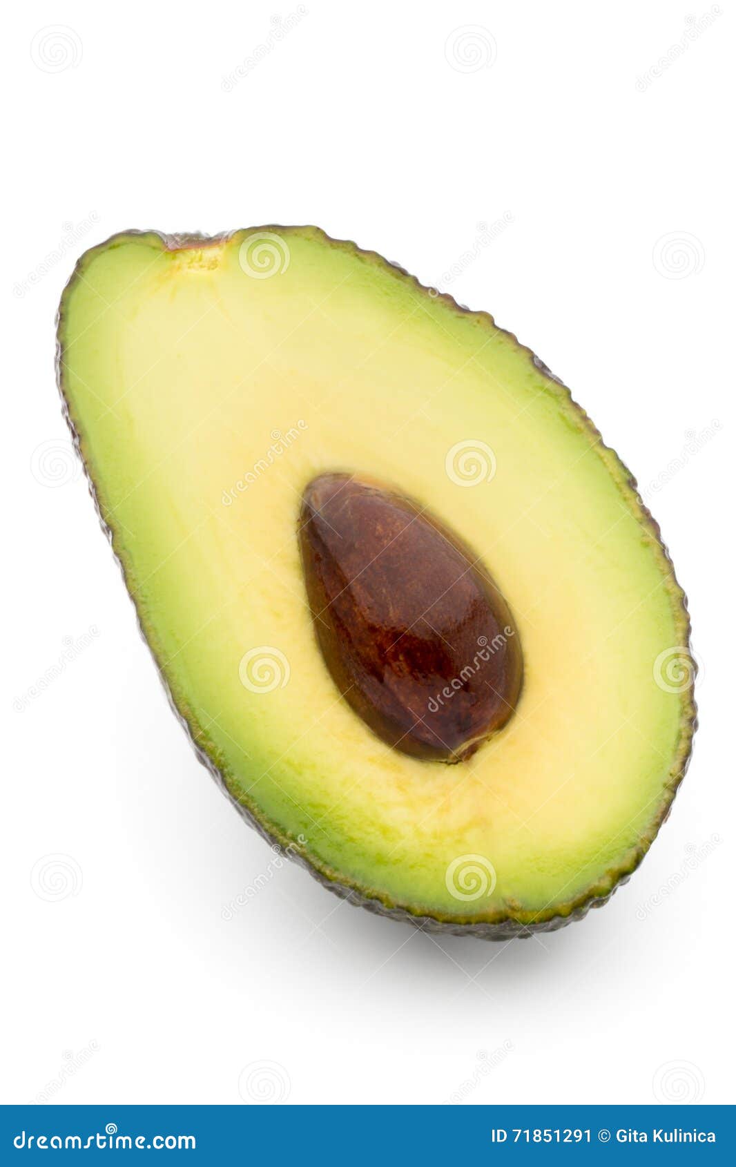 Avocado Pieces Set Isolated on White Background. Stock Image - Image of ...