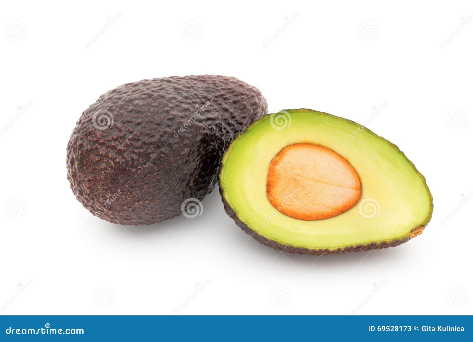 Avocado Pieces Set on White Background. Stock Image - Image of healthy ...