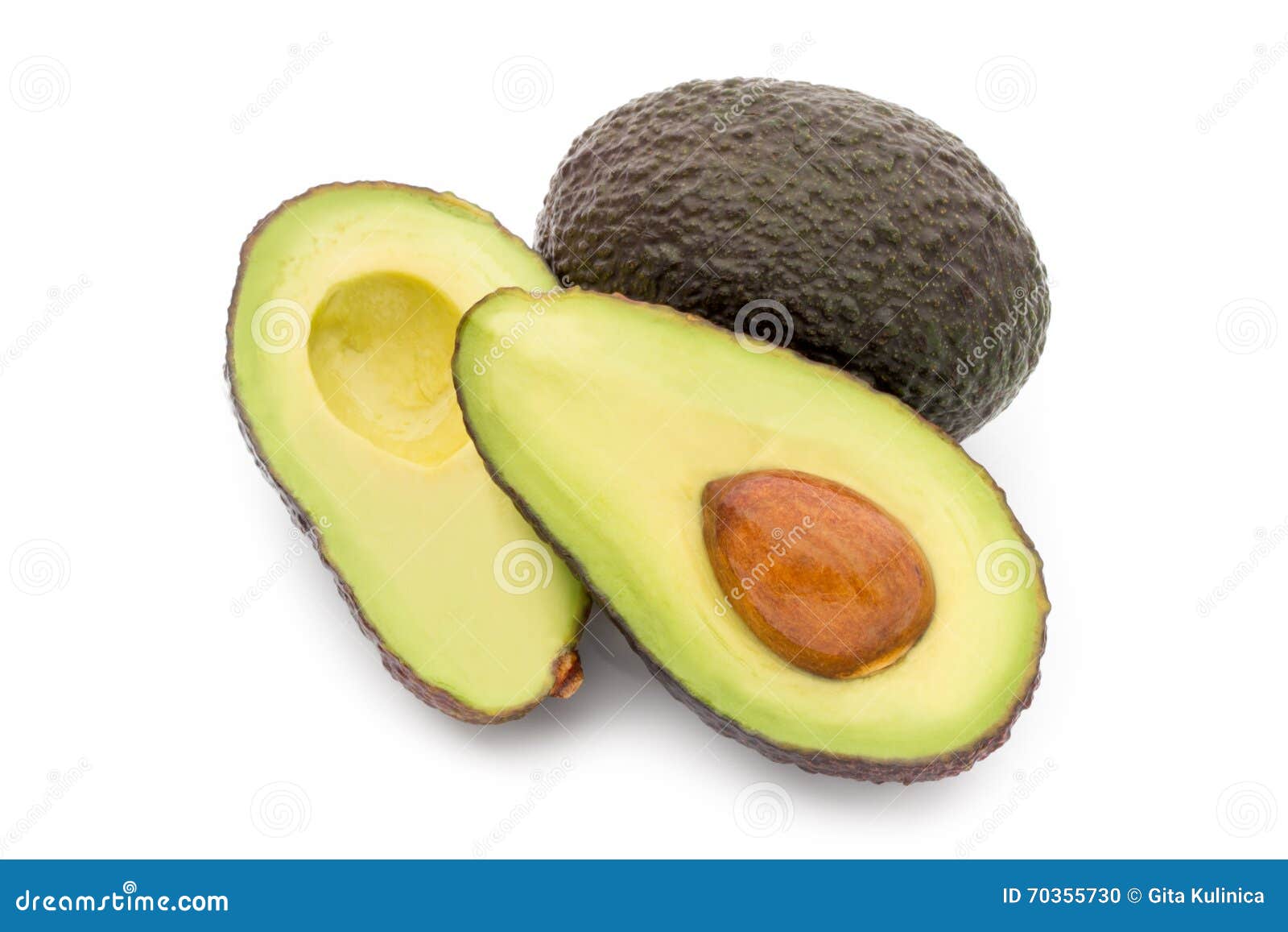 Avocado Pieces Set on White Background. Stock Photo - Image of aguacate ...