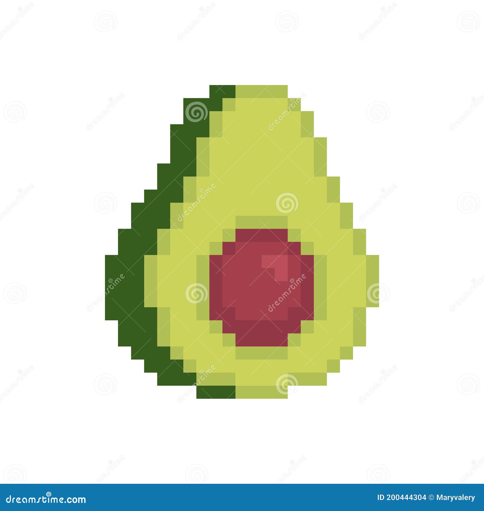 Avocado Pixel Art. Tropical Green Fruit 8 Bit Stock Vector ...