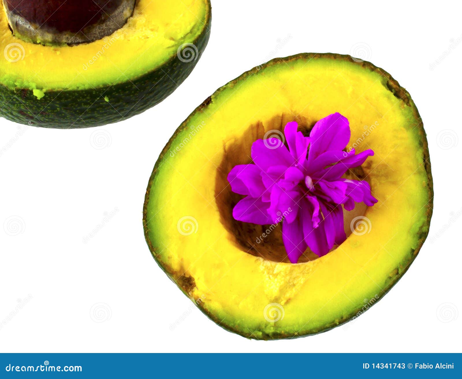 Avocado and purple flower stock image. Image of salad - 14341743