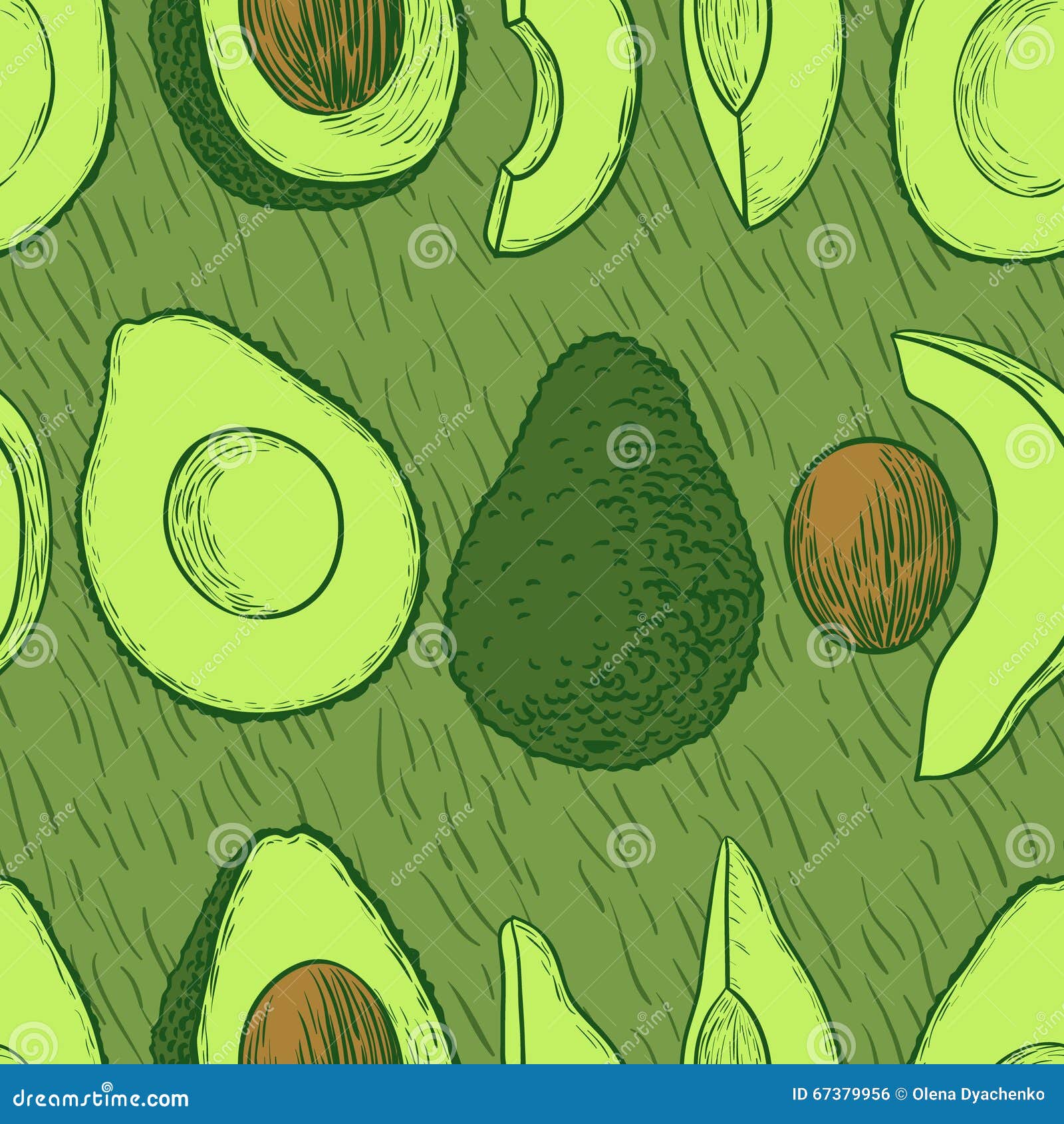 Avocado seamless pattern stock vector. Illustration of seed - 67379956