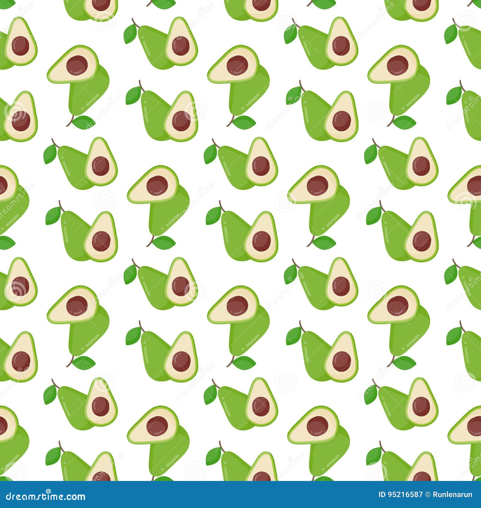 Avocado seamless pattern stock illustration. Illustration of round ...