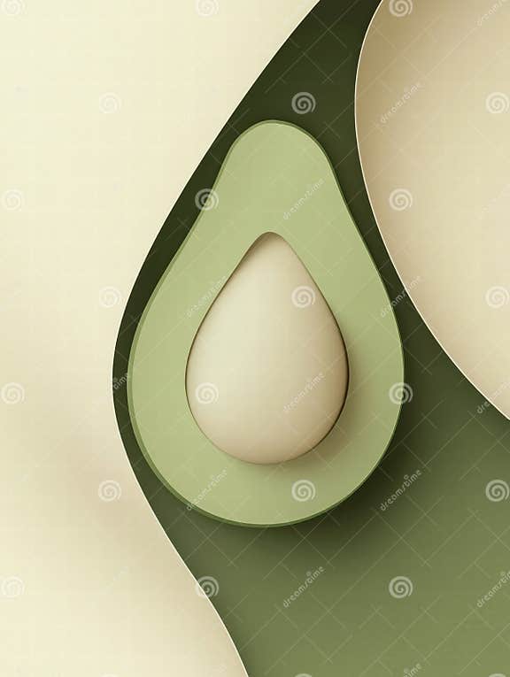 Avocado Shape with Visible Seed on a Soft Background Providing Ample ...