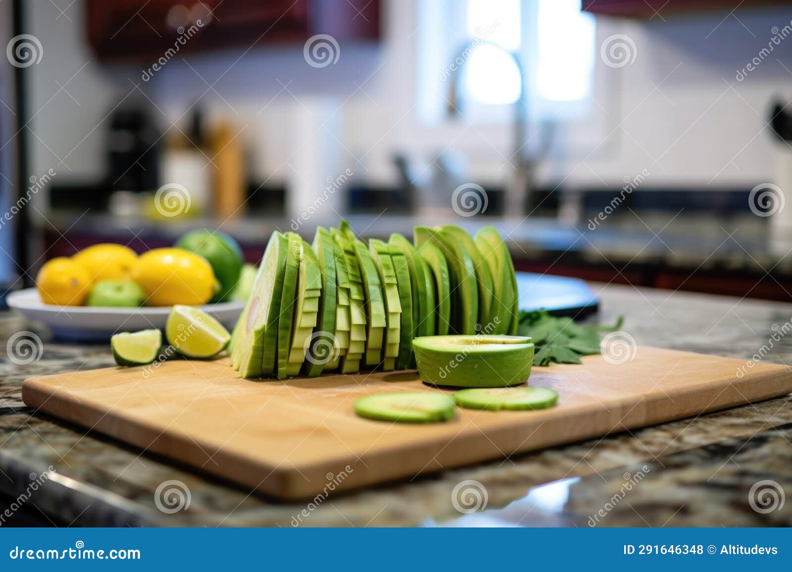 Avocado Sliced Open on a Kitchen Counter Stock Photo - Image of avocado ...