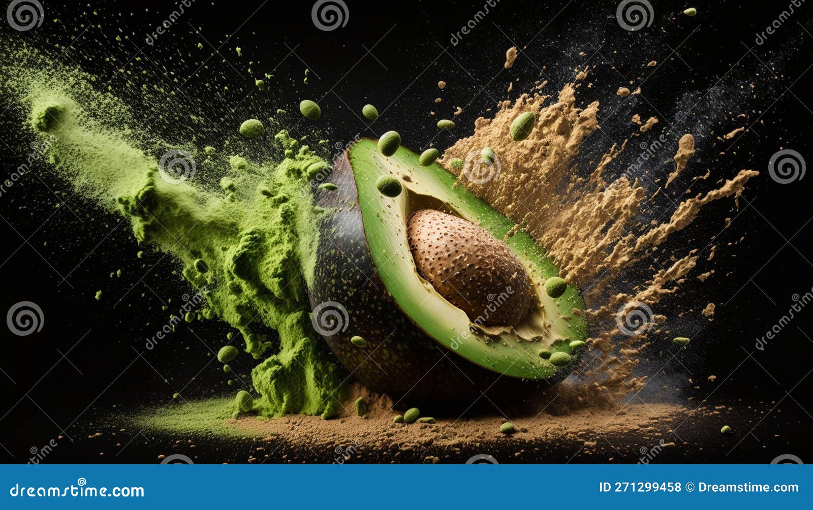 Avocado, Splash of Bright Colors, Generative Ai Stock Photo - Image of ...
