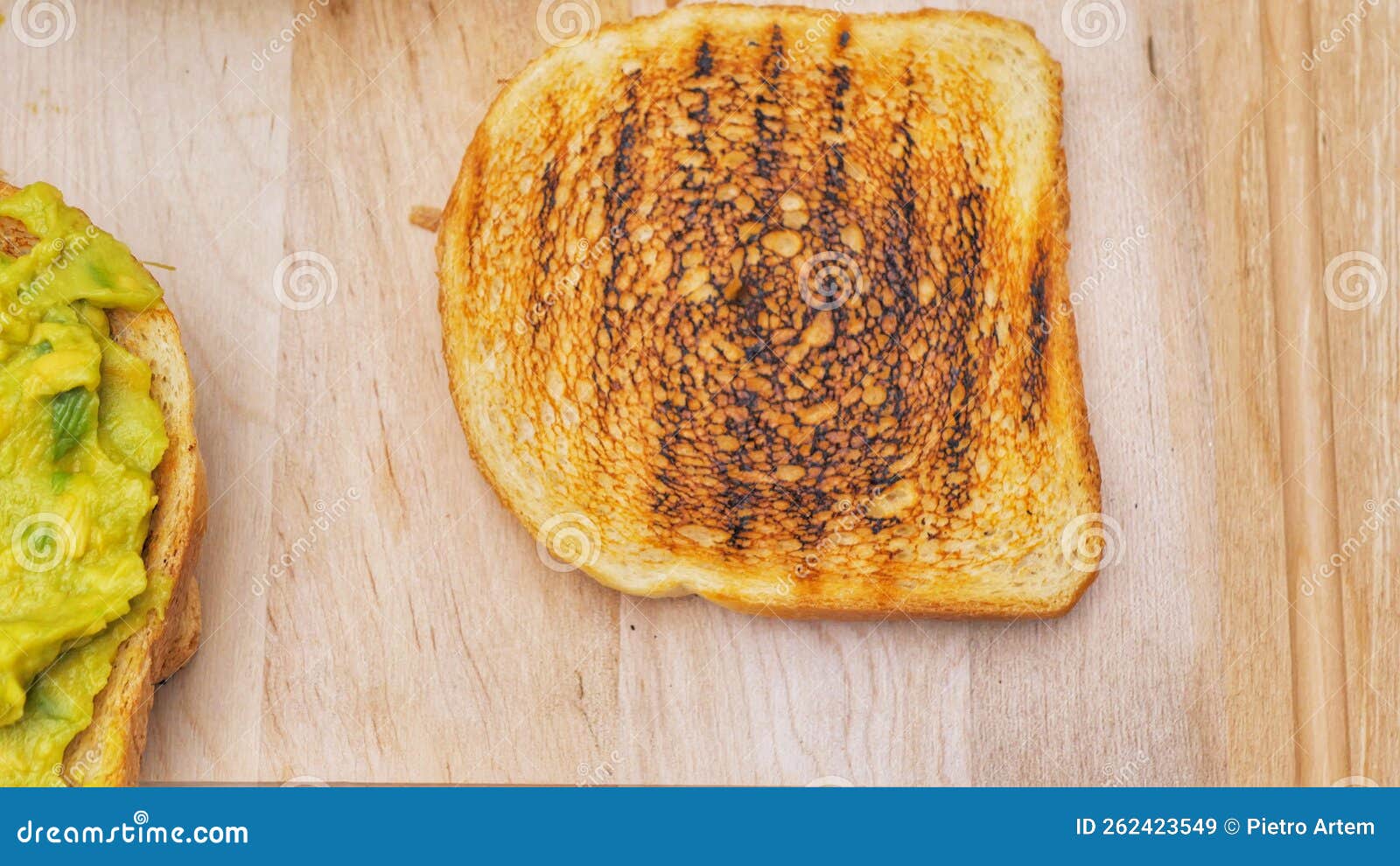 Avocado Spread with Grated Pepper and Toasted Sliced of Bread Stock ...