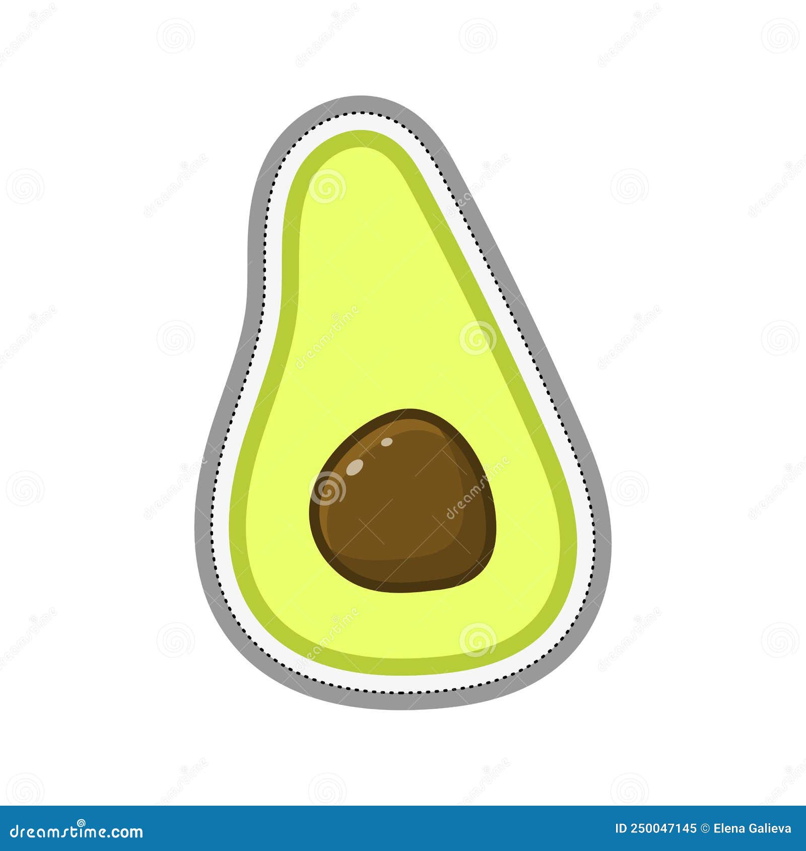 Avocado Sticker Cartoon Style .Vector Illustration. Stock Vector ...