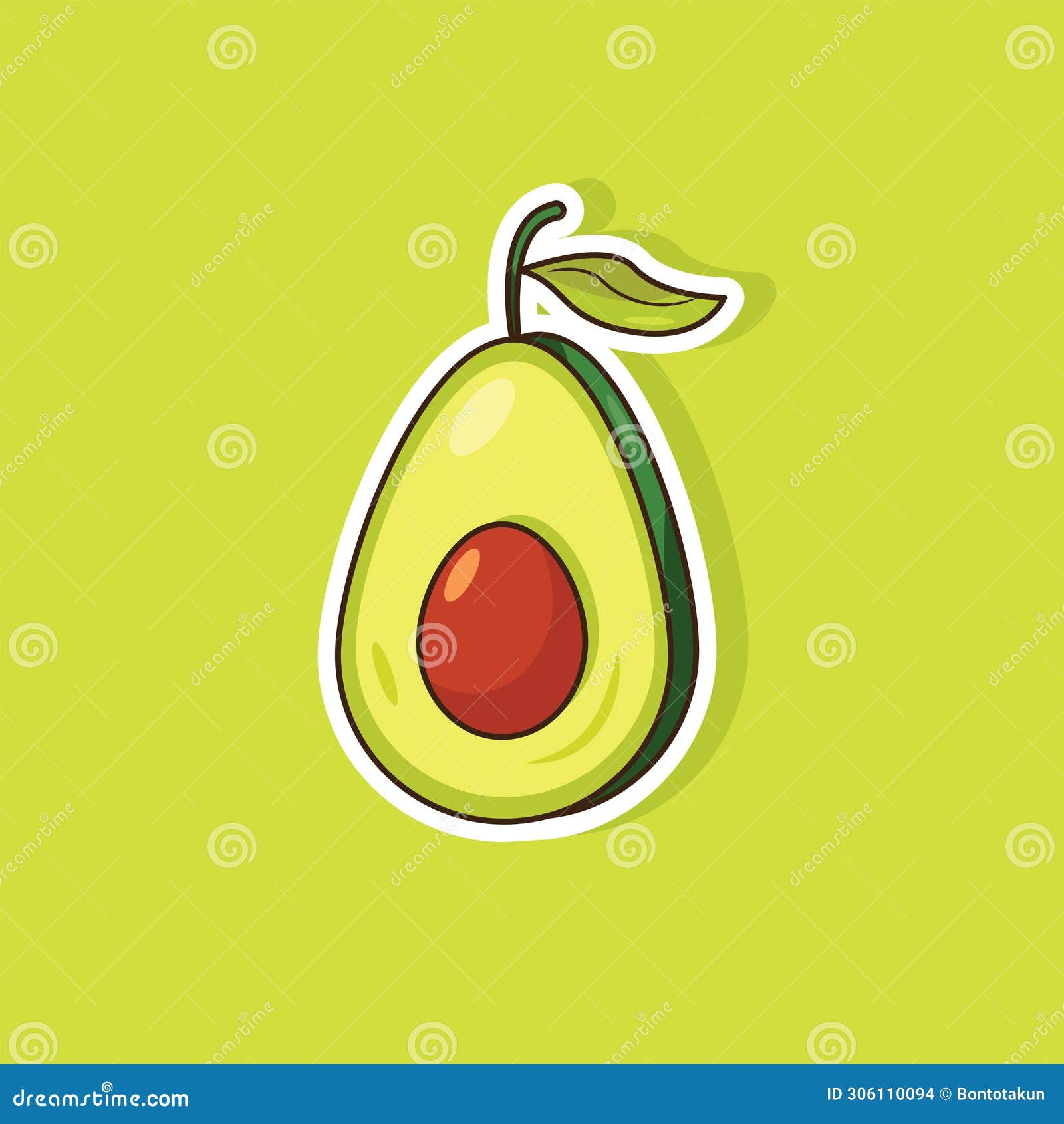 Avocado sticker stock illustration. Illustration of collection - 306110094