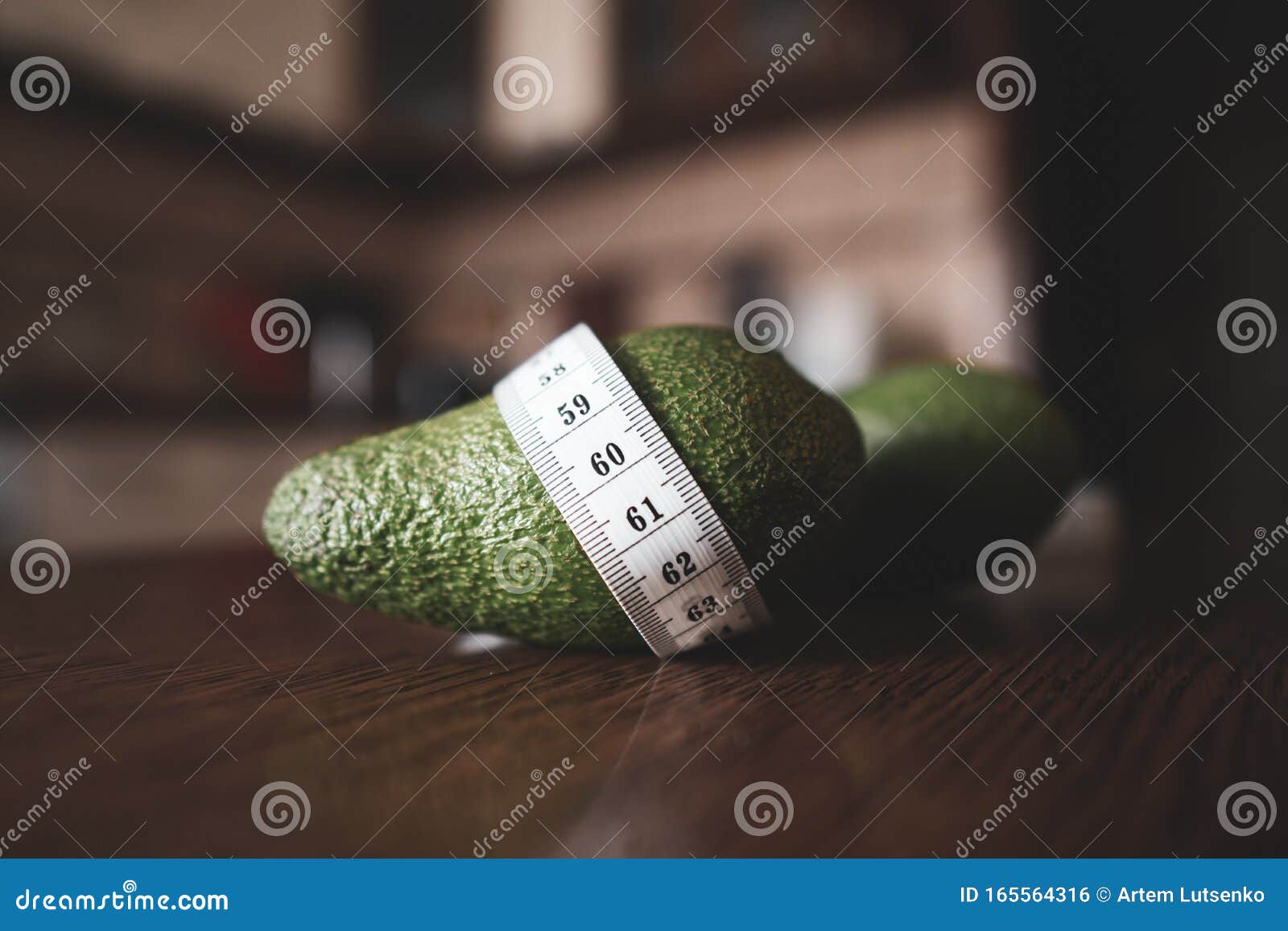Avocado with Tailor Ruler . Healthy Eco Food Stock Photo - Image of ...