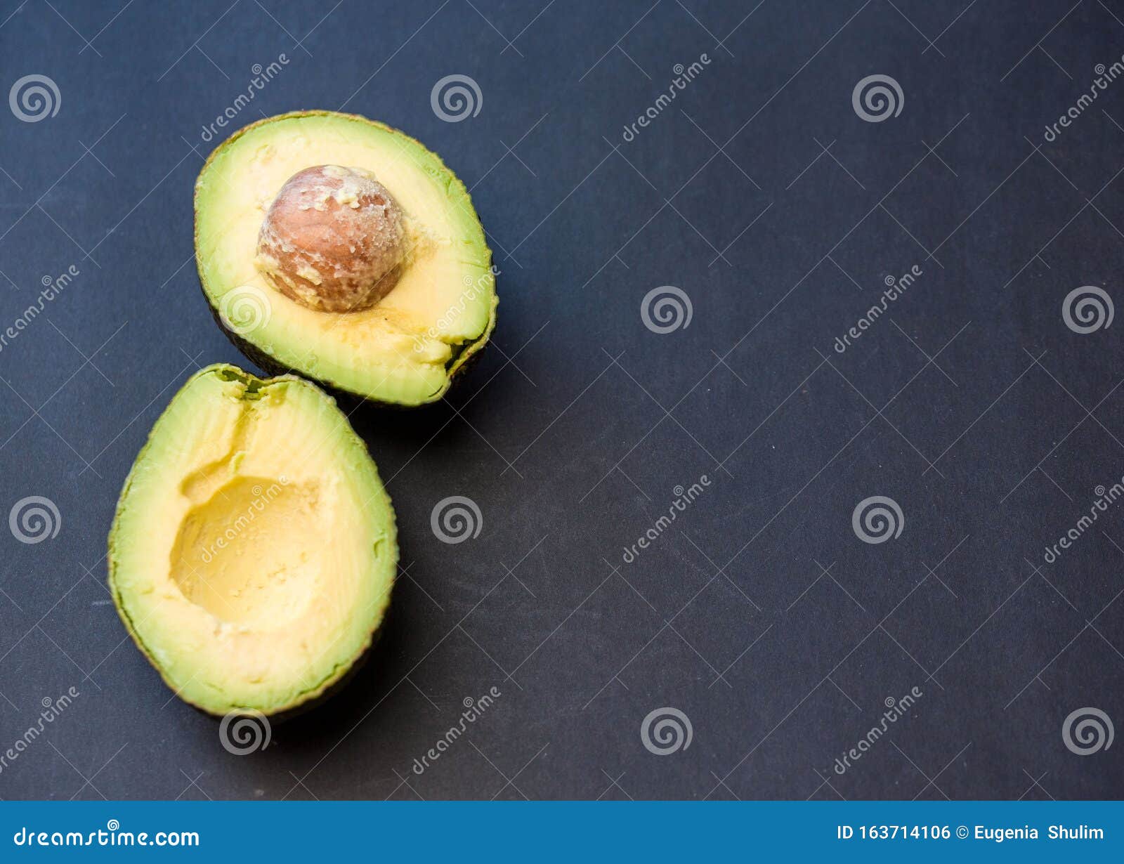 Avocado Top View on a Dark Background Stock Photo - Image of vitamin ...
