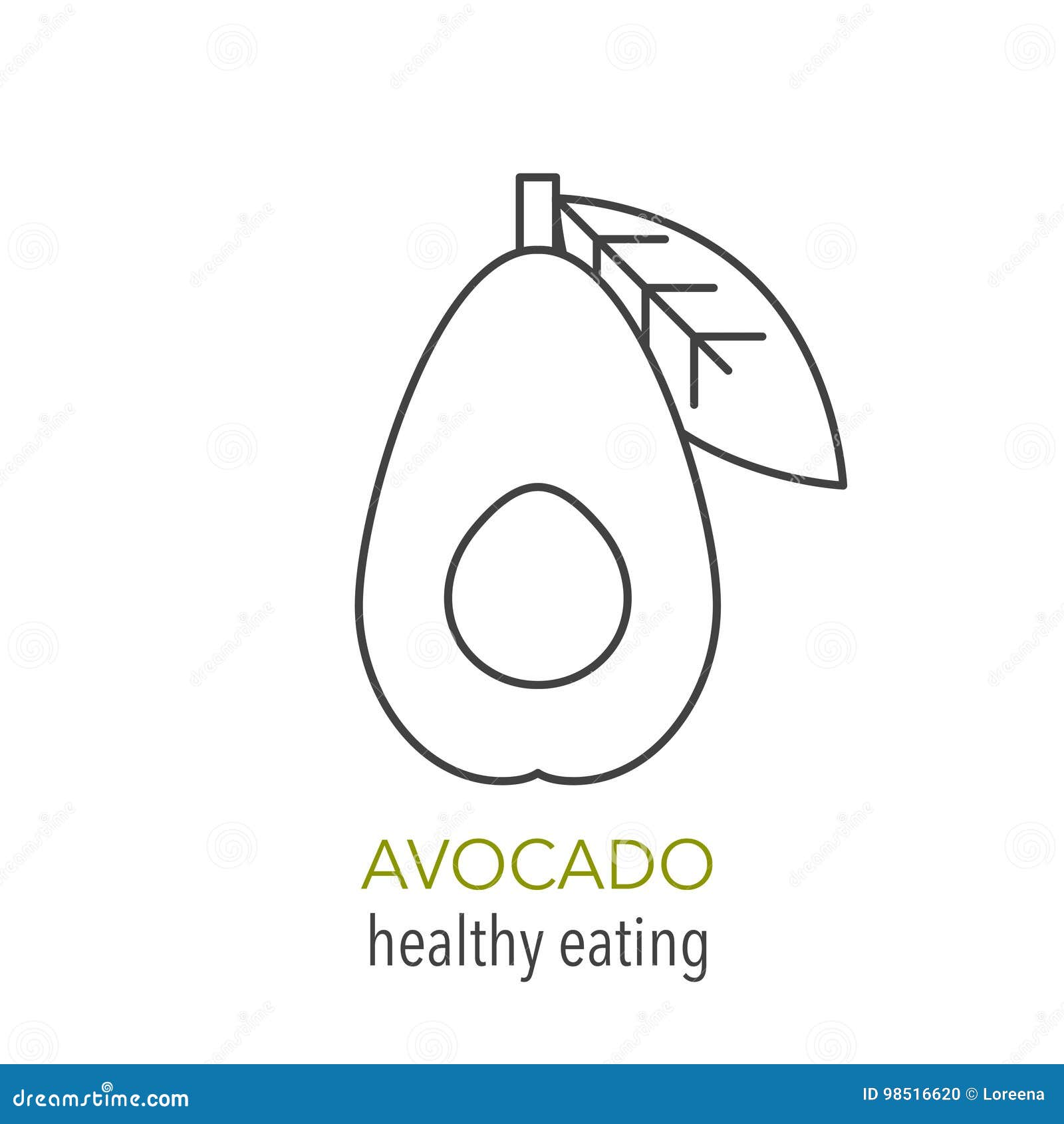 Avocado. Vector Line Icon. Healthy Eating. Stock Vector - Illustration ...