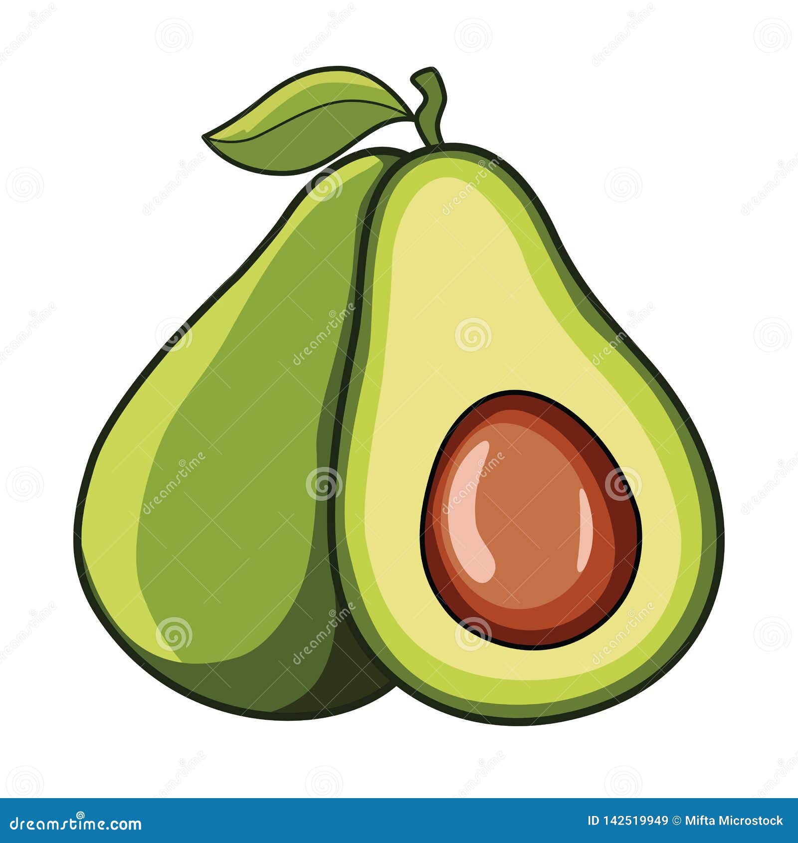 Avocado Cartoon Vector | CartoonDealer.com #54832975