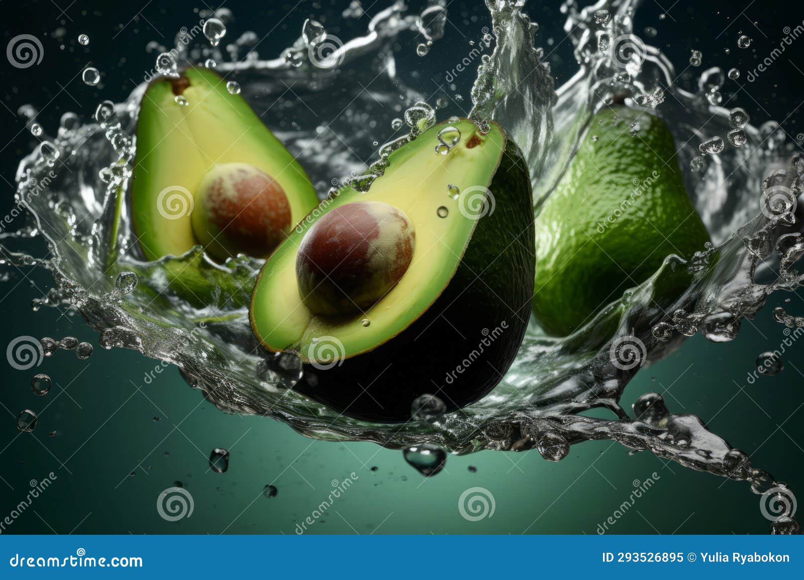 Avocado Water Drops. Generate Ai Stock Image - Image of fruit, food ...