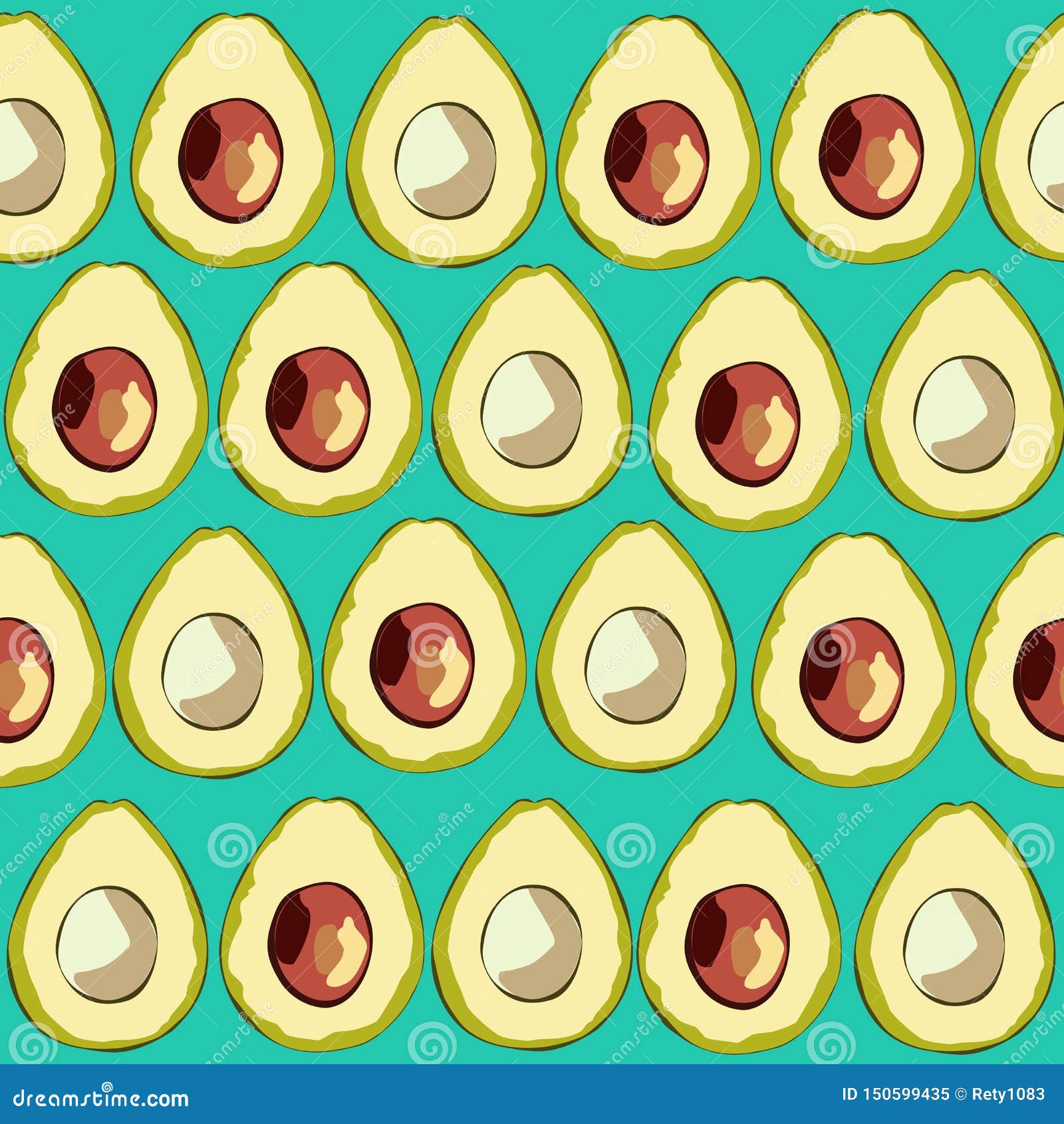 Avocados Seamless Surface Pattern, Avocado Fruit Healthy Food Repeat ...