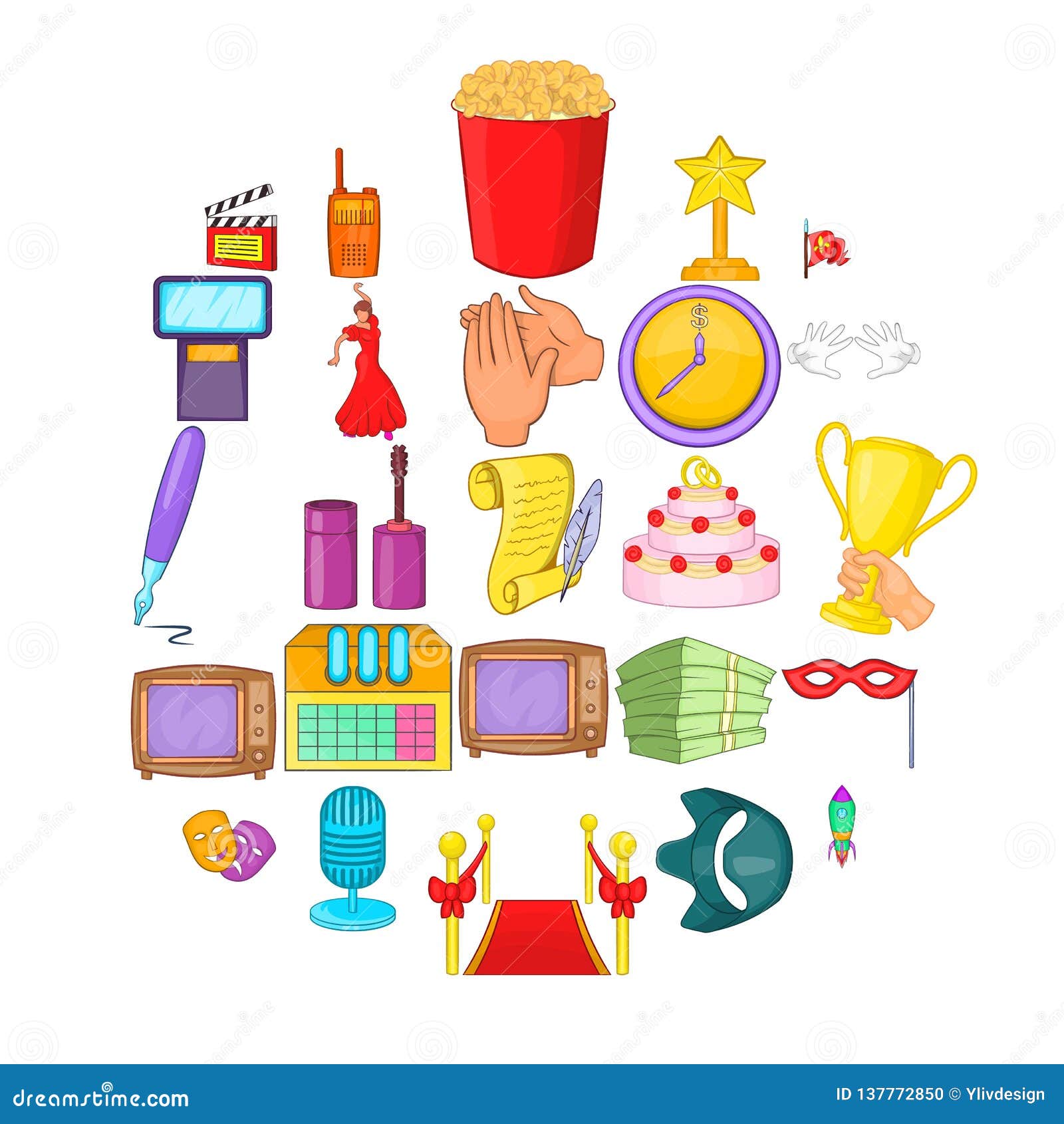 Avocation Icons Set, Cartoon Style Stock Vector - Illustration of ball ...