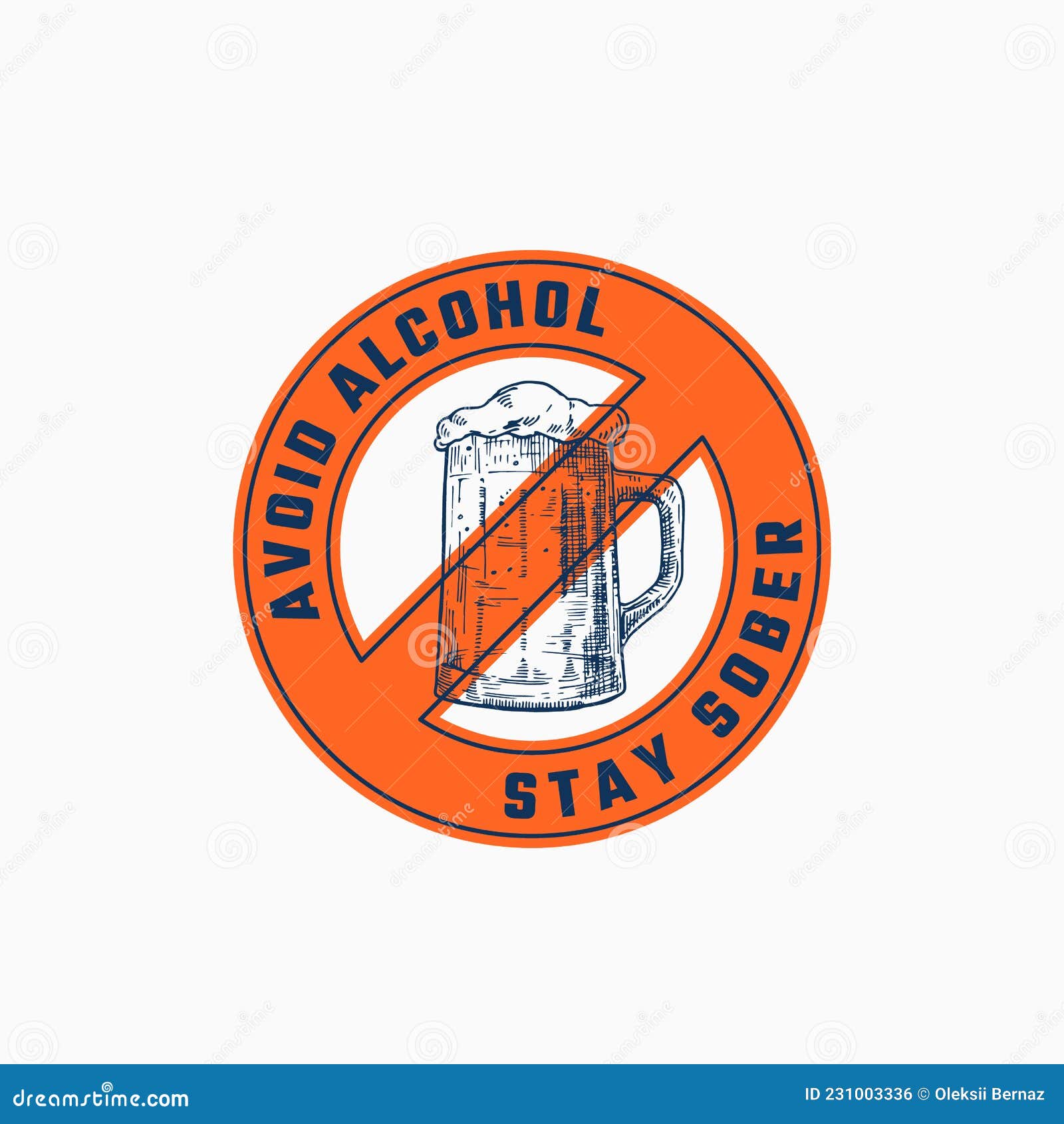 Avoid Alcohol Abstract Vector Sign, Symbol or Logo Template. Hand Drawn ...