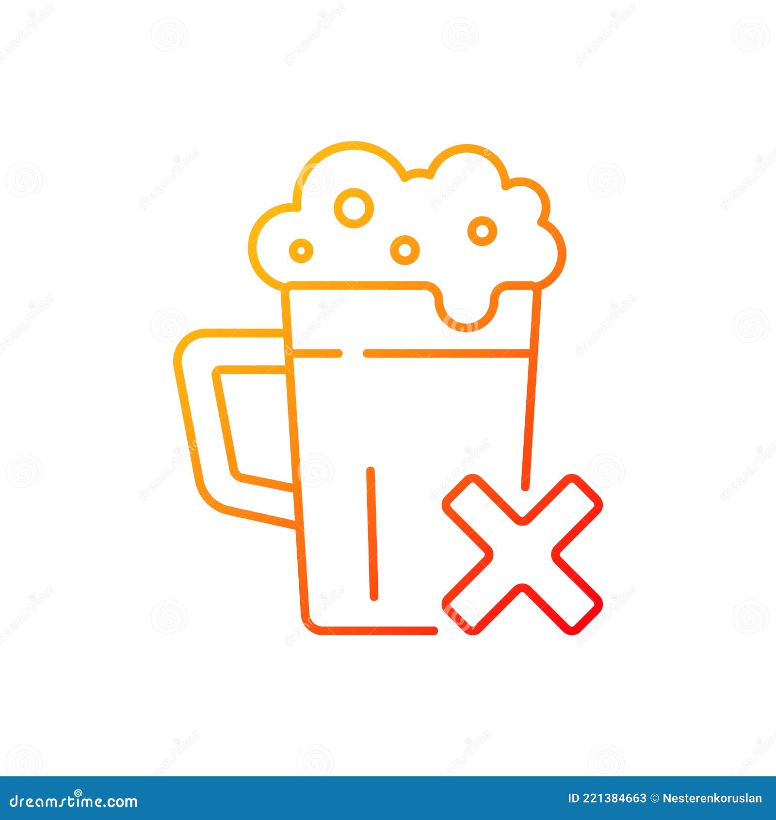 Avoid Alcohol Gradient Linear Vector Icon Stock Vector - Illustration ...