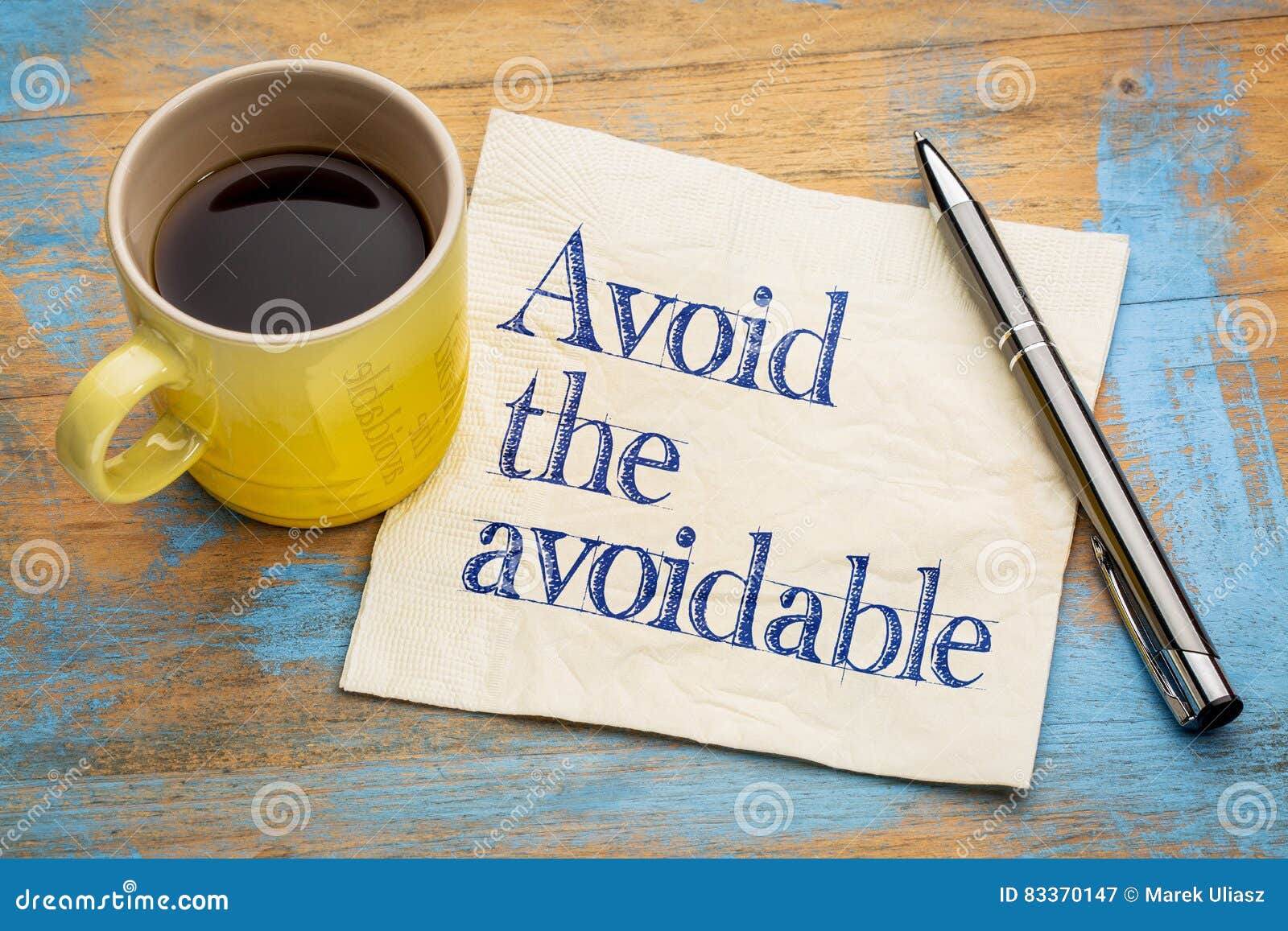 Avoid the avoidable stock image. Image of coffee, handwriting - 83370147