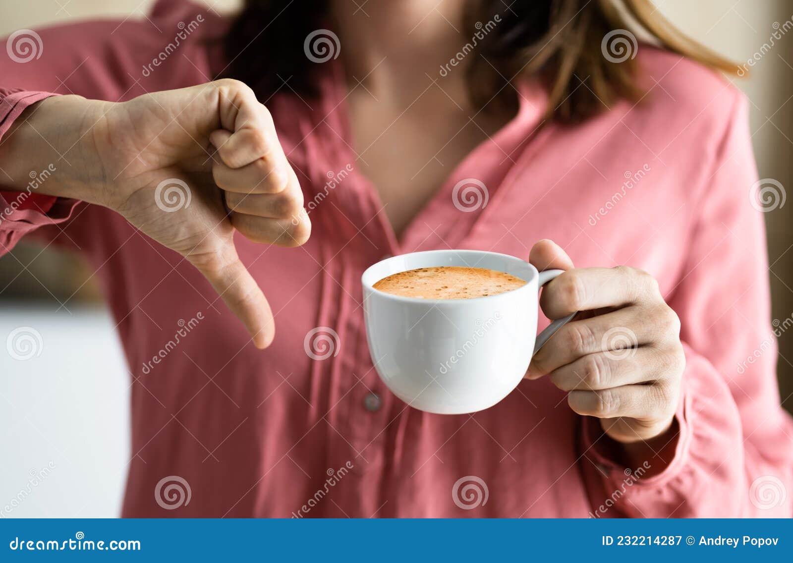 Avoid Coffee Bacause of Heartburn. Stop Drinking Stock Image - Image of ...