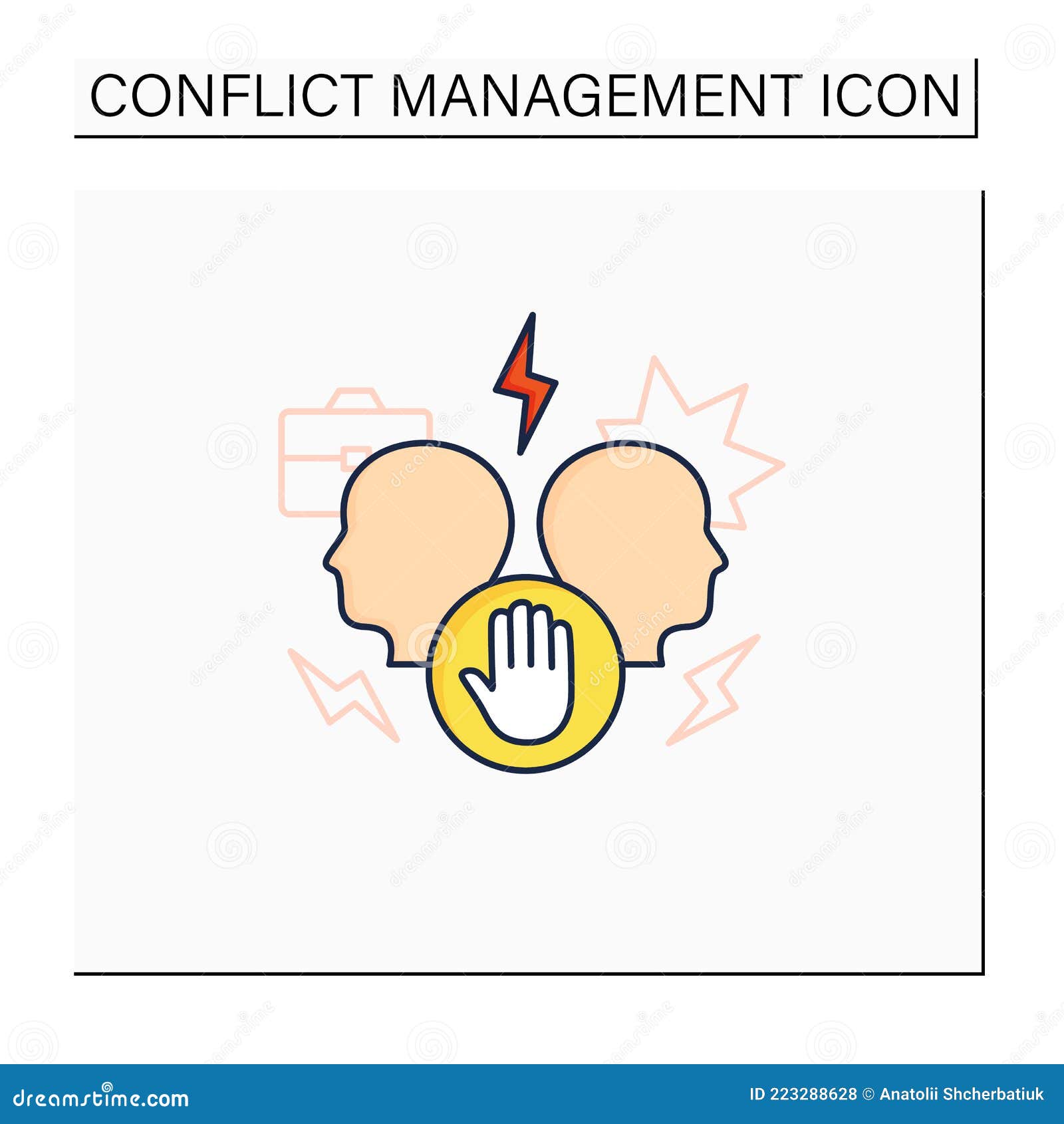 Avoid conflict color icon stock vector. Illustration of issues - 223288628