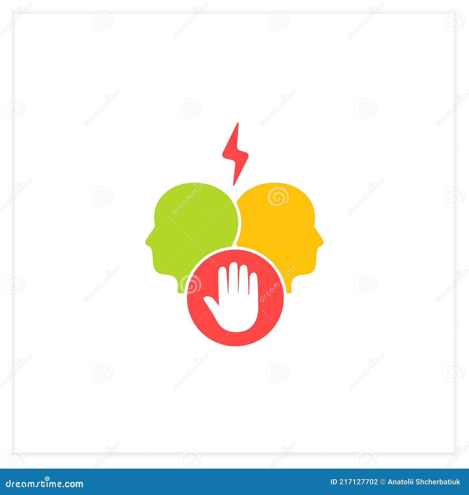 Avoid conflict flat icon stock vector. Illustration of employee - 217127702