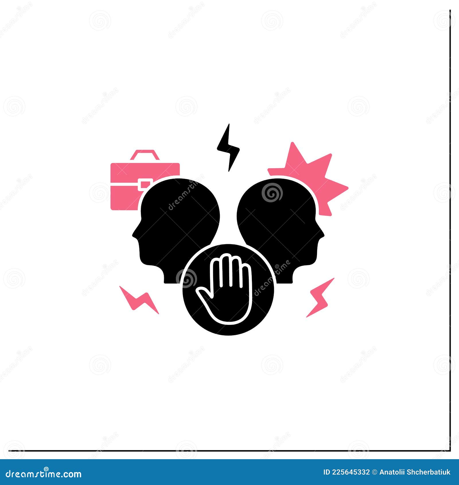 Avoid conflict glyph icon stock vector. Illustration of manager - 225645332