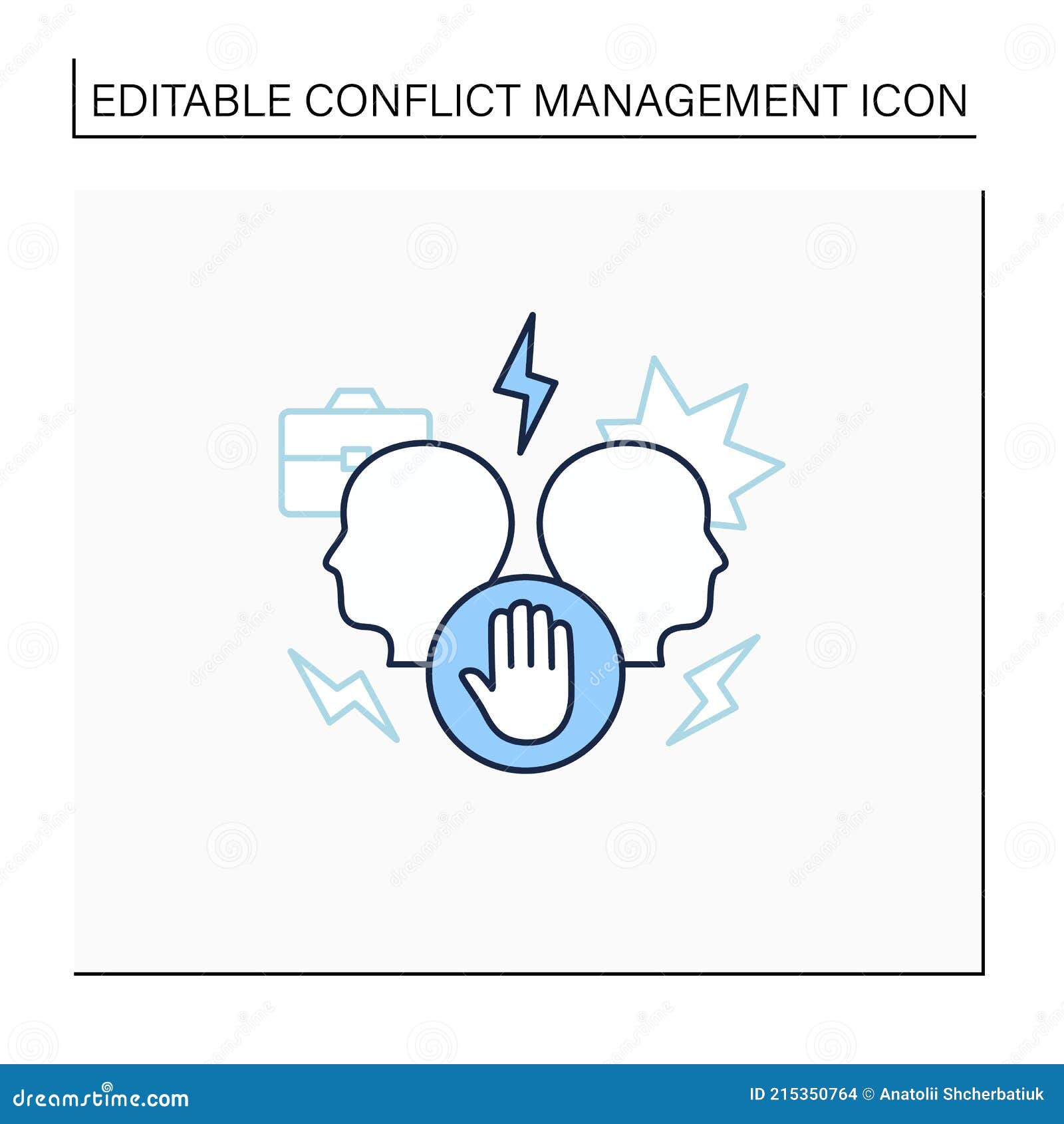Conflict Line Icon Concept. Conflict Vector Linear Illustration, Symbol ...