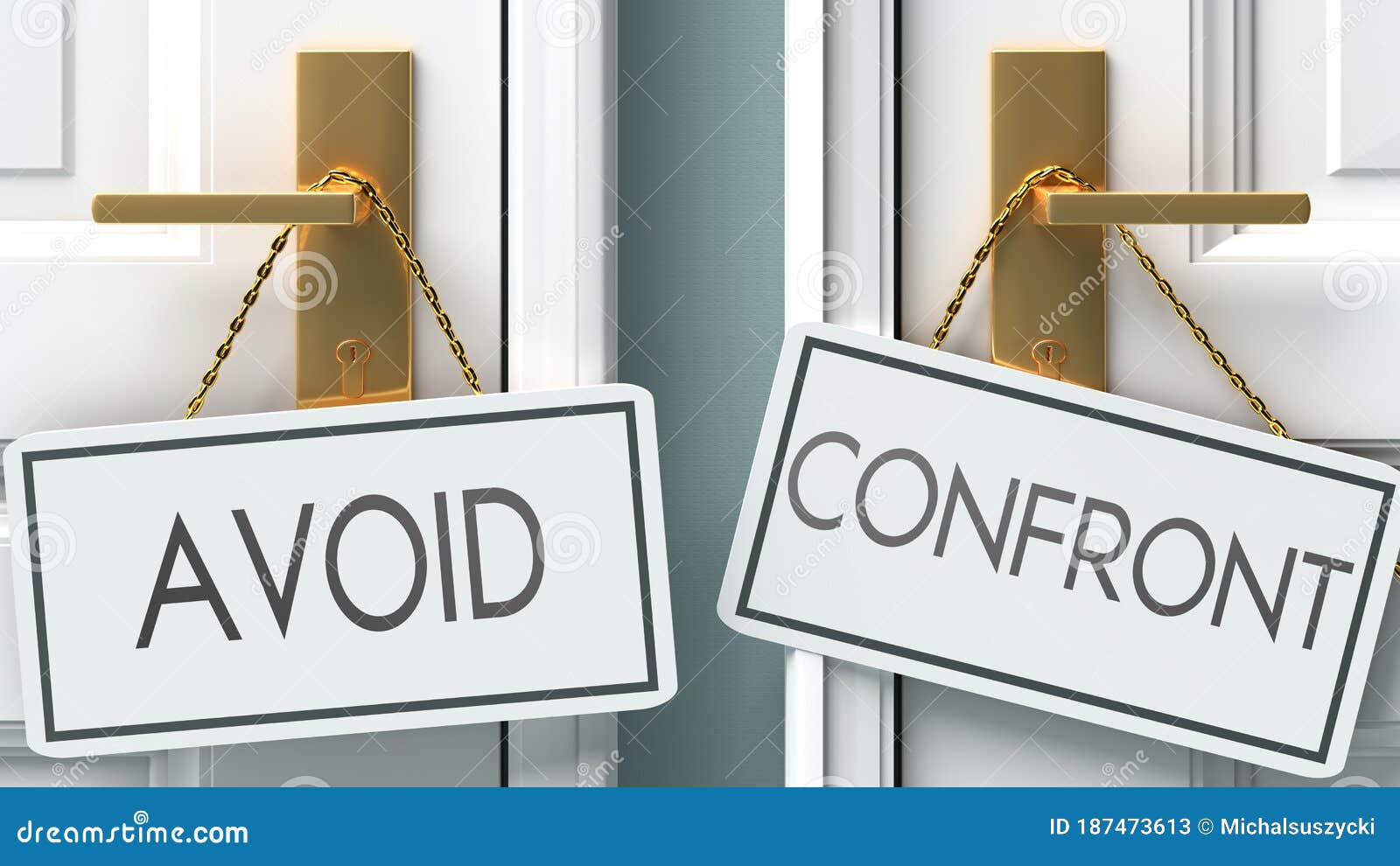 Avoid and Confront As a Choice - Pictured As Words Avoid, Confront on ...