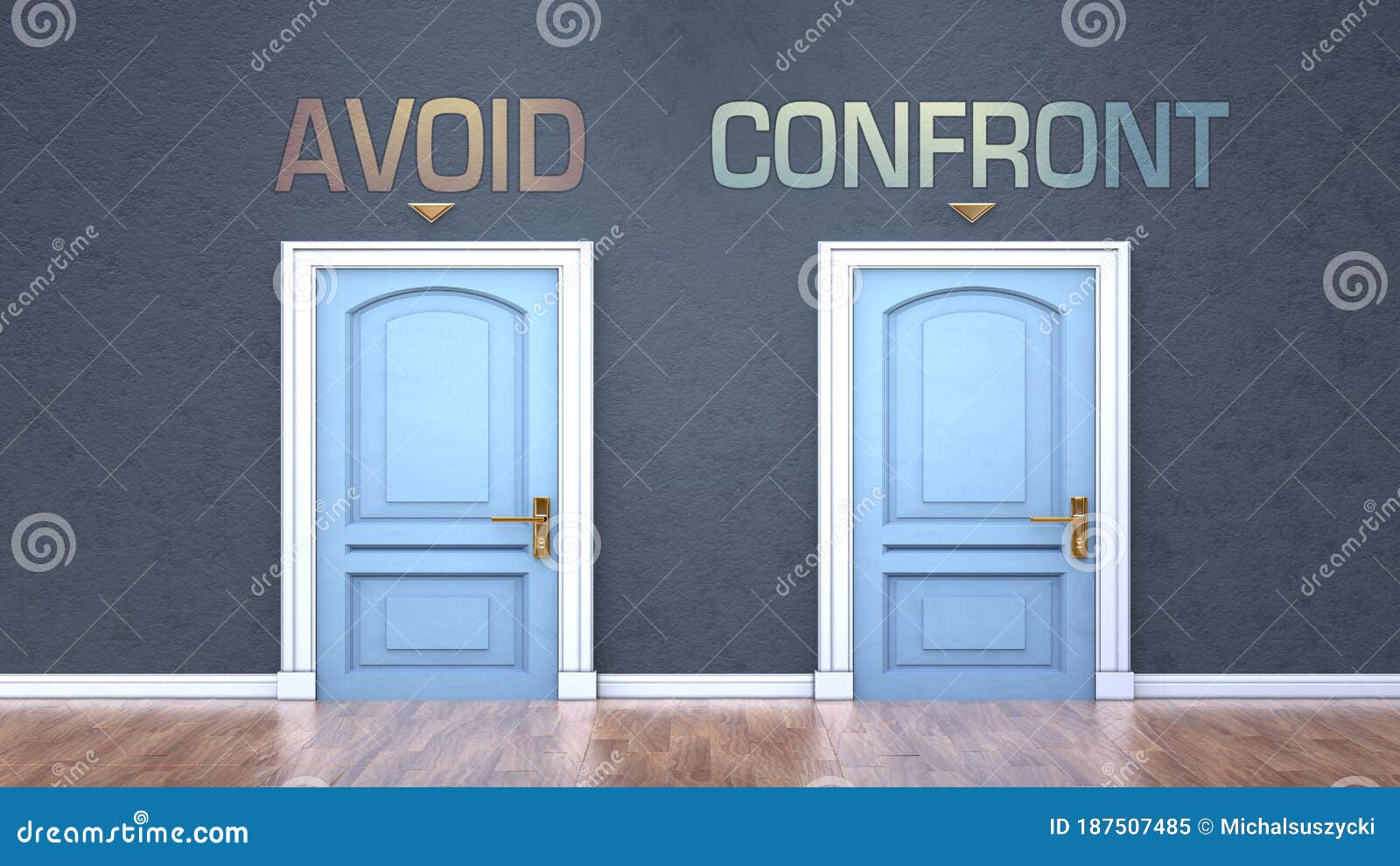 Avoid and Confront As a Choice - Pictured As Words Avoid, Confront on ...