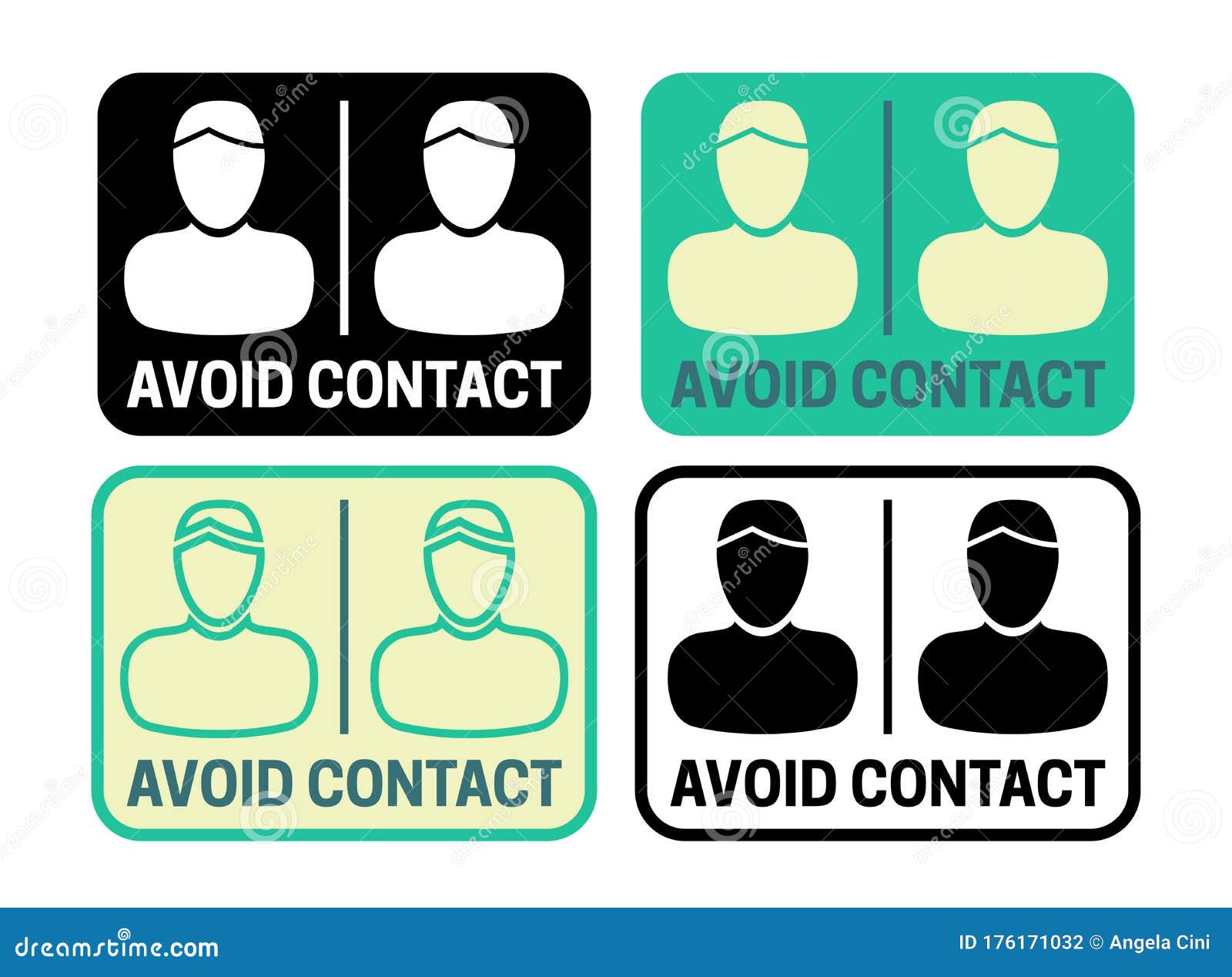 Avoid Contact, No Shake Hands, Keep Spaced Between Each Other For Stop ...