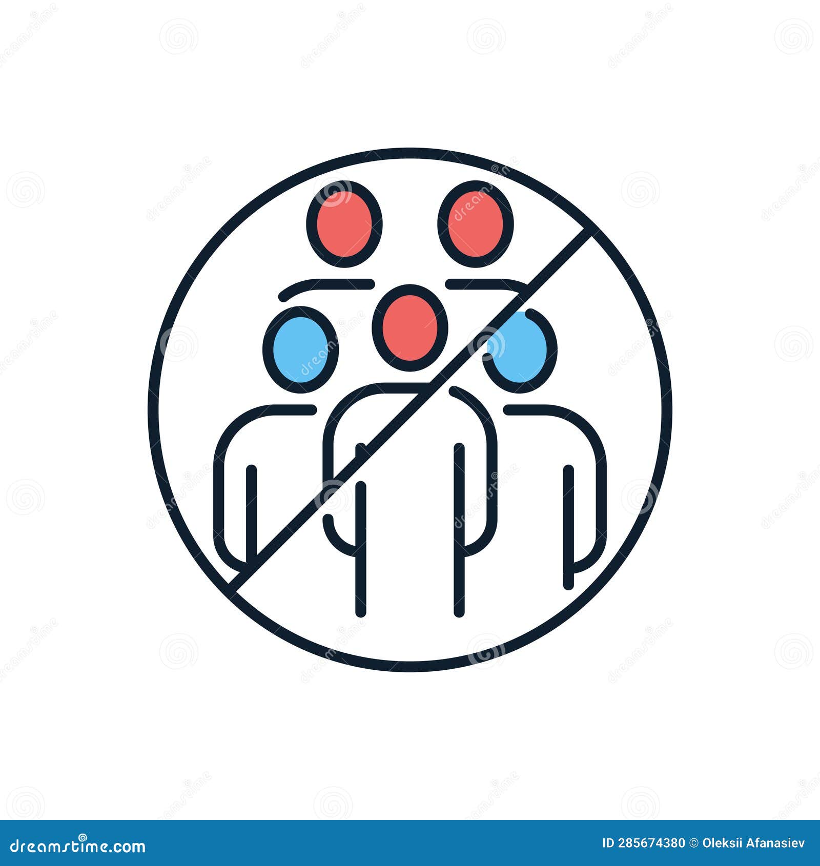 Avoid Crowded Places Related Vector Icon Stock Vector - Illustration of ...