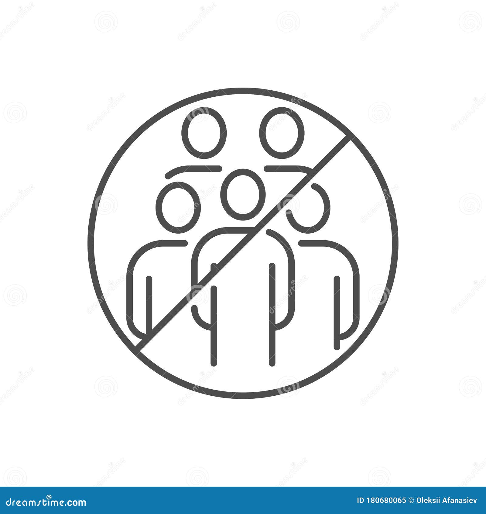 Avoid Crowded Places Related Vector Thin Line Icon Stock Vector ...