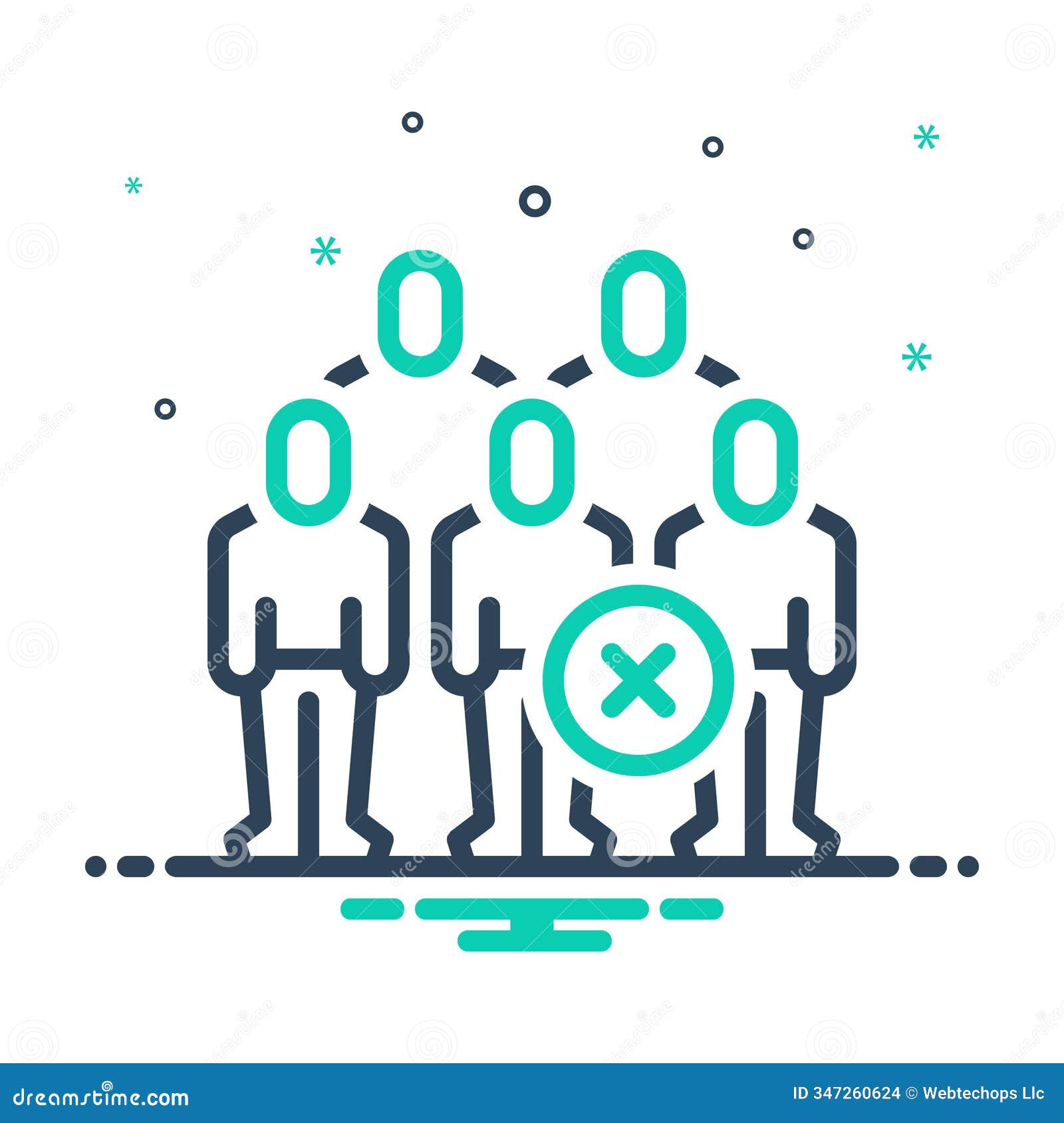 Mix Icon for Avoid Crowds, Avoid and Refuse Stock Illustration ...