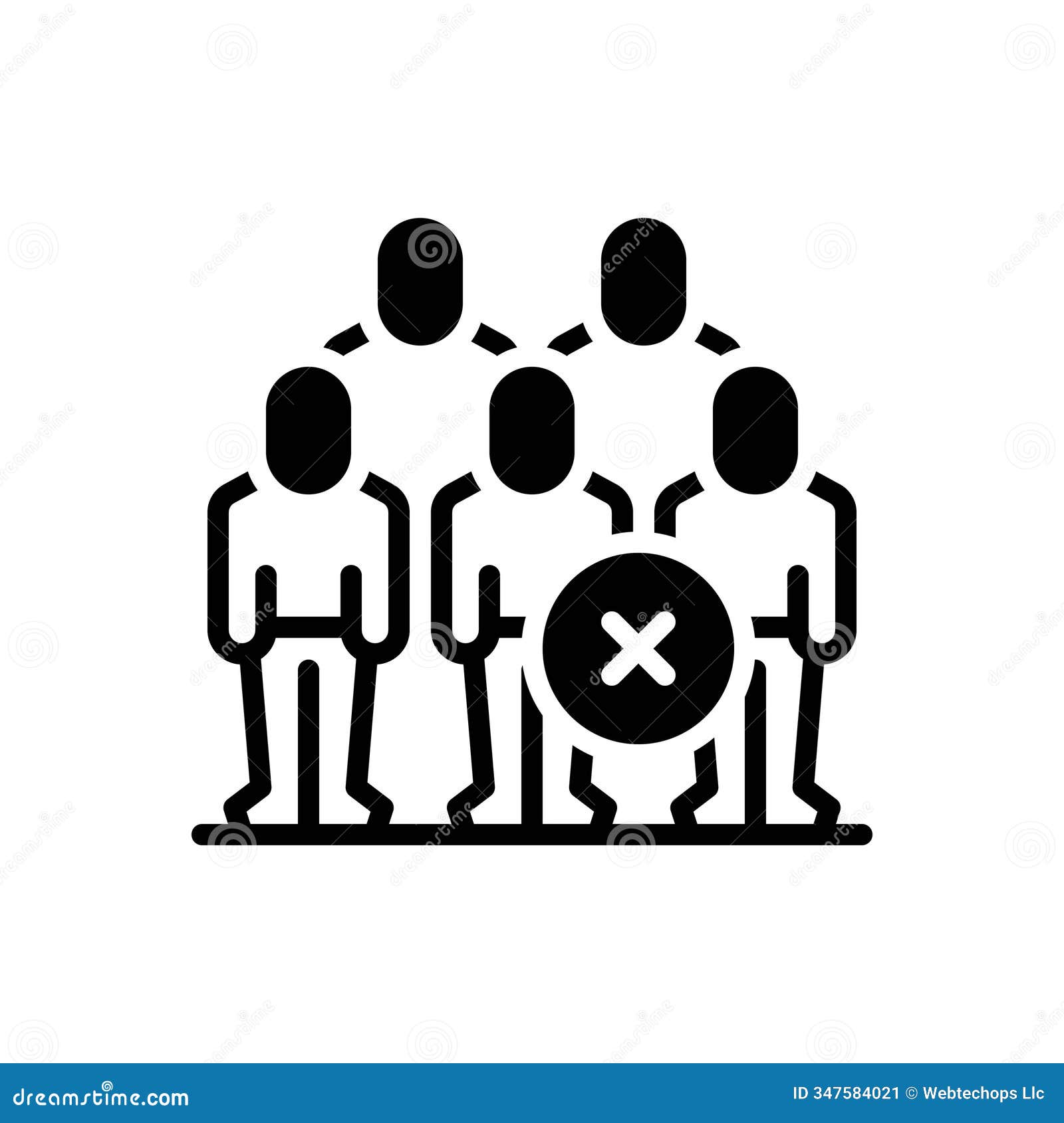 Black Solid Icon for on for Avoid Crowds, Avoid and Refuse Stock ...