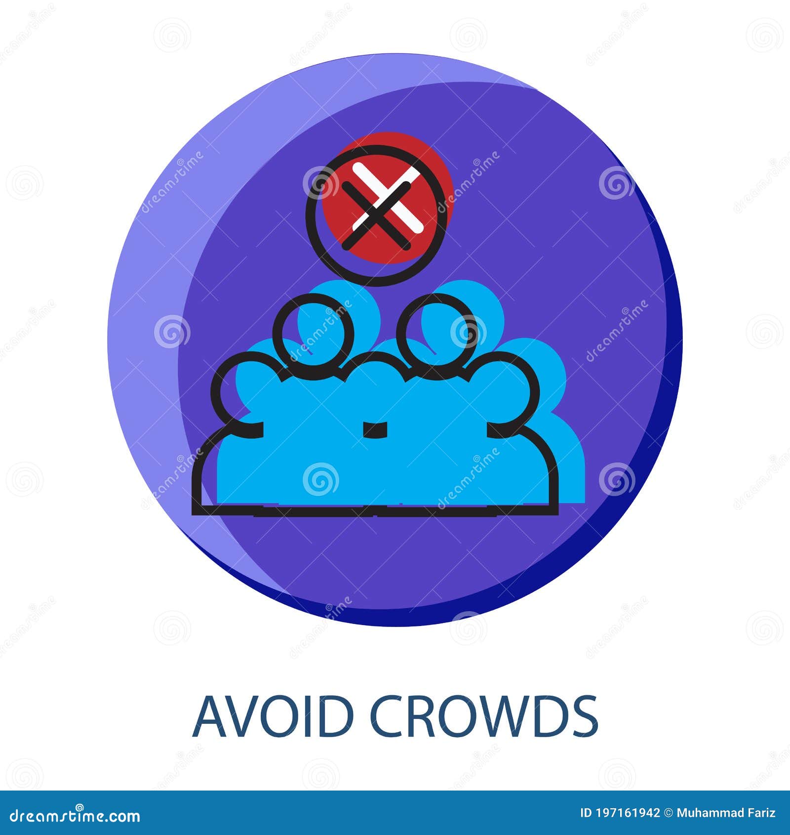 Avoid Crowds Icon Design Vector Isolated Prohibited Avoid Crowds Stock ...