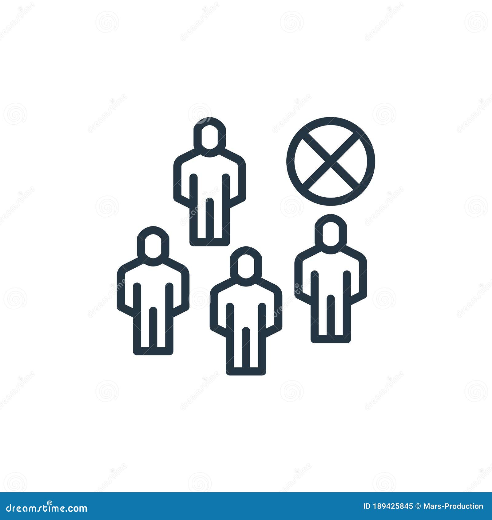 Avoid Crowds Vector Icon Isolated on White Background. Outline, Thin ...