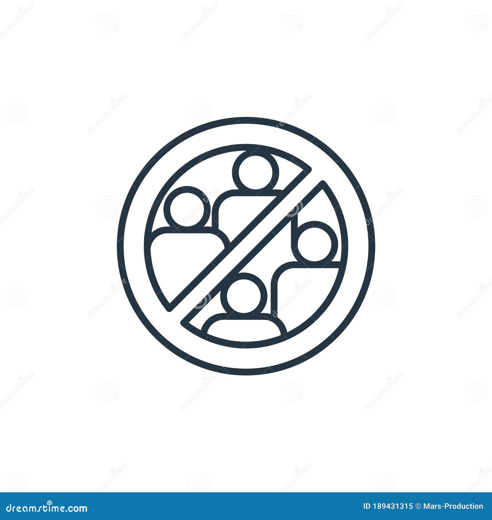 Avoid Crowds Vector Icon Isolated on White Background. Outline, Thin ...