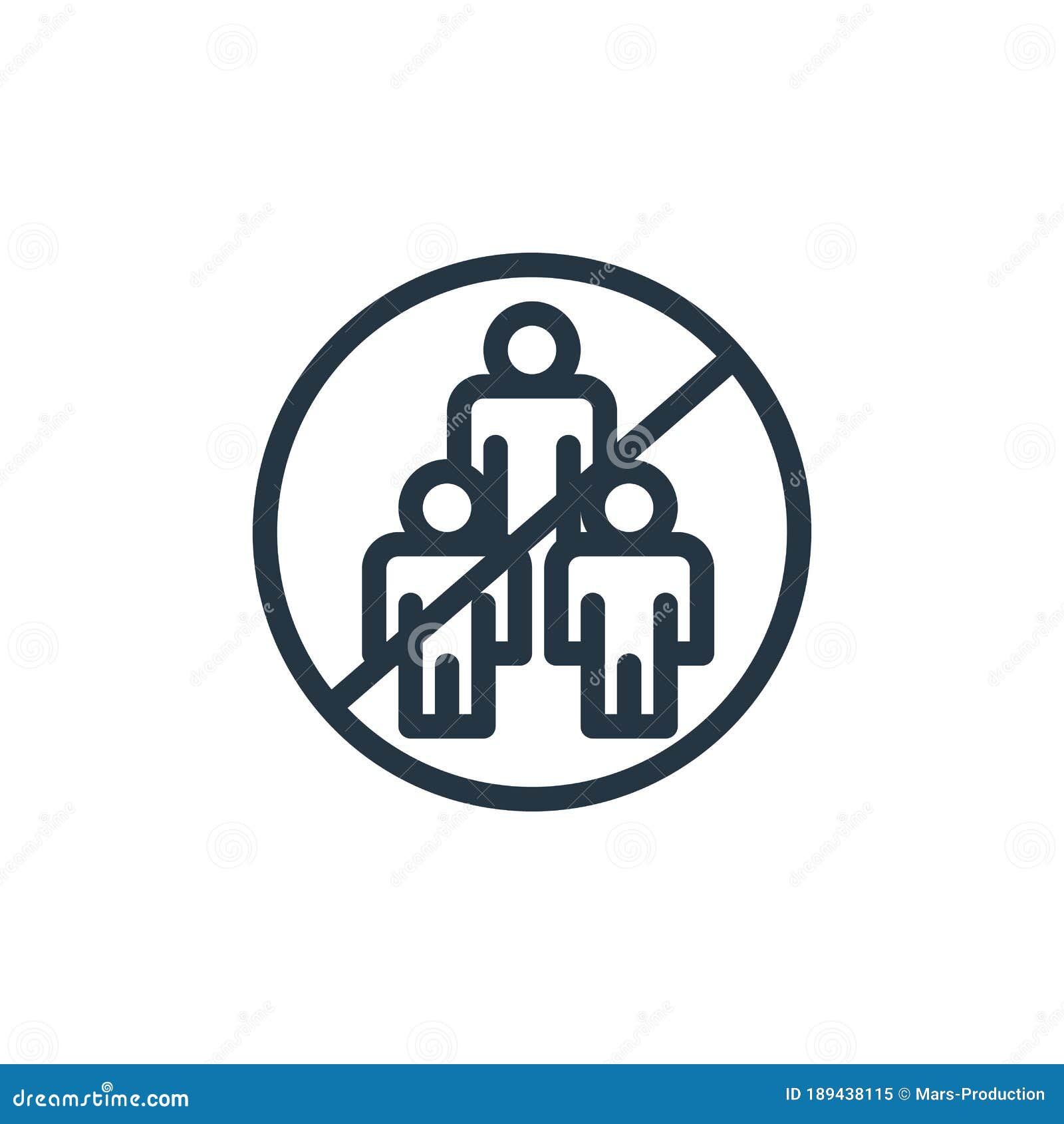 Avoid Crowds Vector Icon Isolated on White Background. Outline, Thin ...